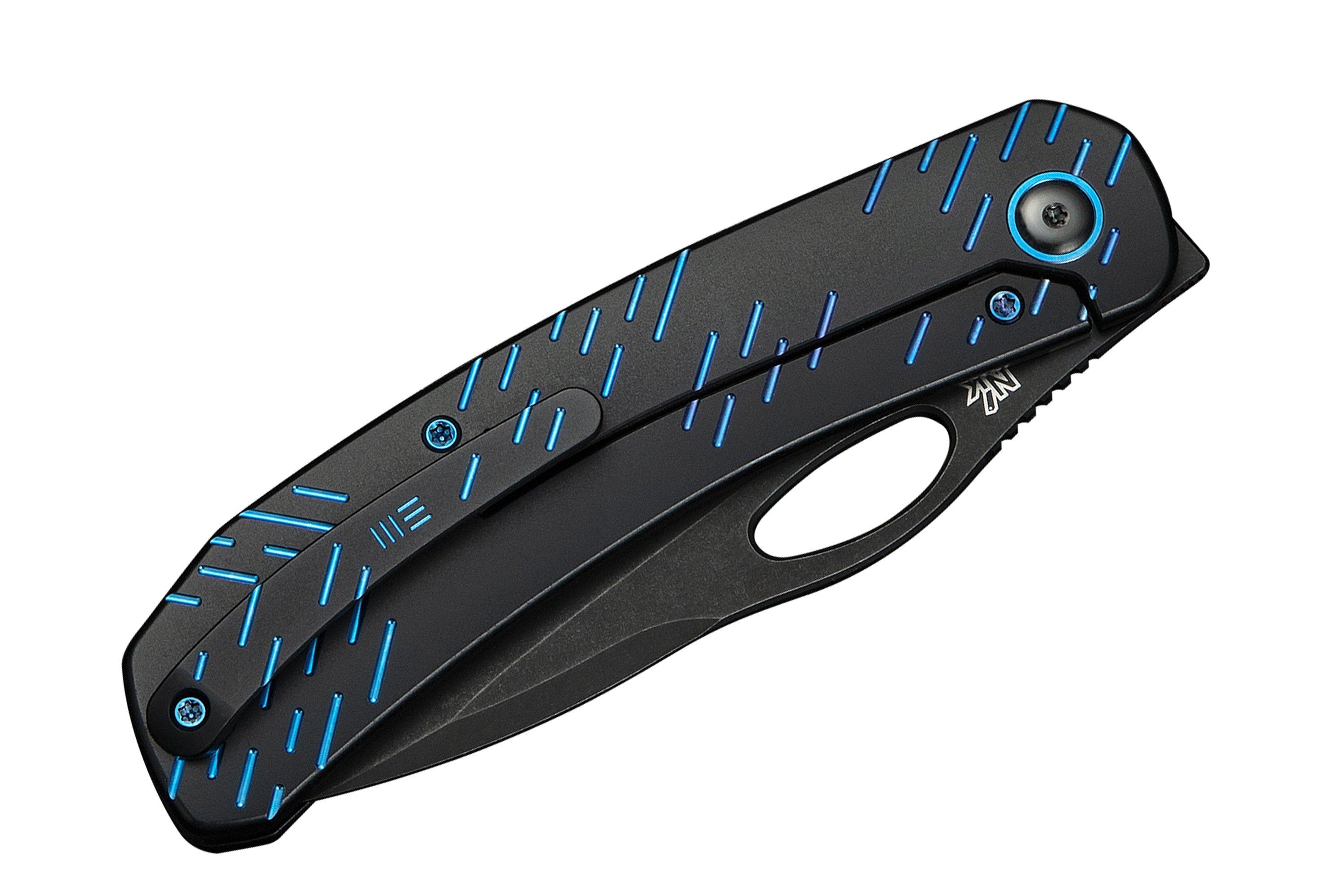 WE Knife Inmate WE23096B-2, Black Stonewashed CPM 20CV, Black Titanium ...