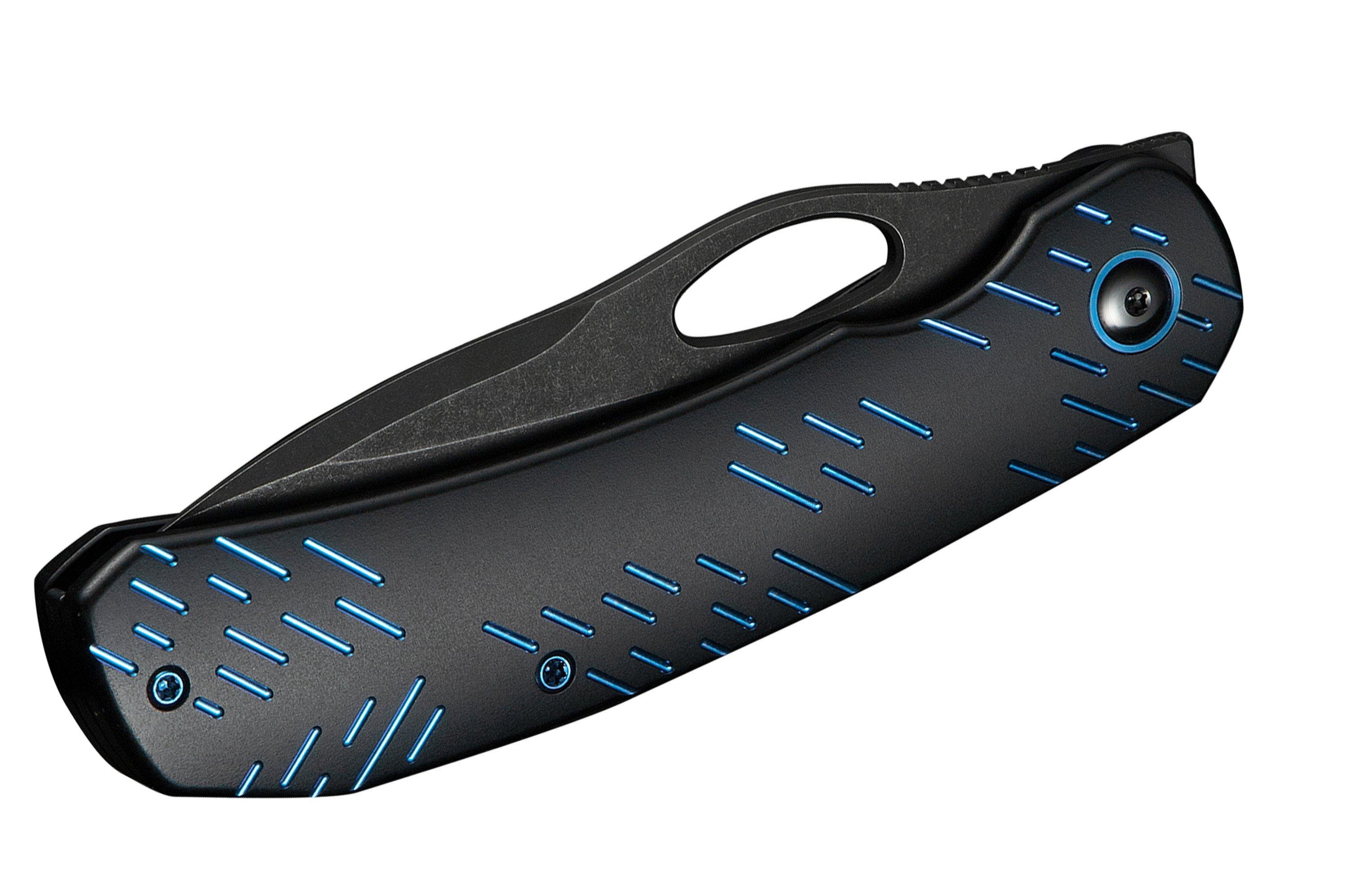 WE Knife Inmate WE23096B-2, Black Stonewashed CPM 20CV, Black Titanium ...