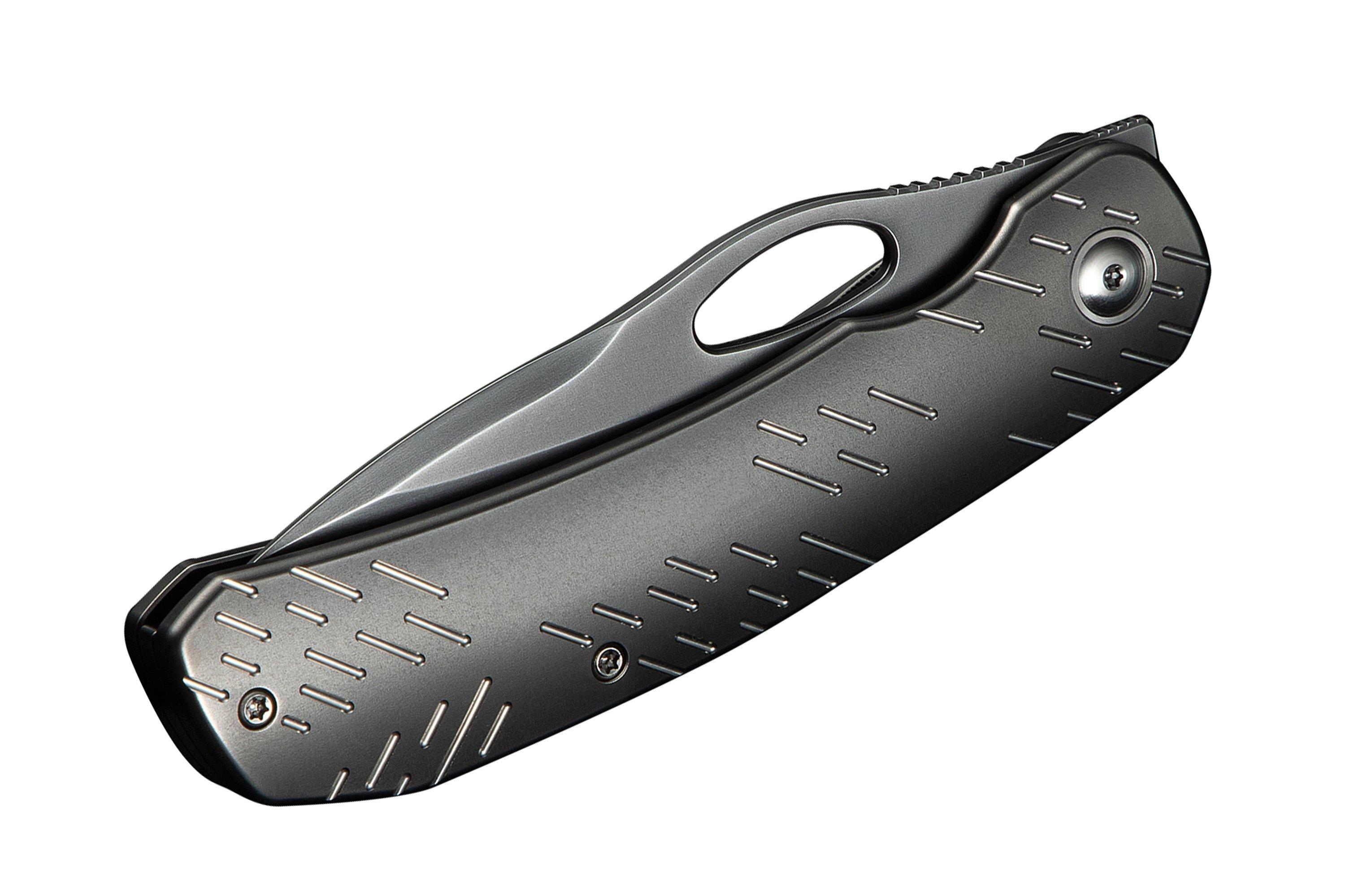 WE Knife Inmate WE23096B-4, Polished Gray CPM 20CV, Gray Titanium Satin ...