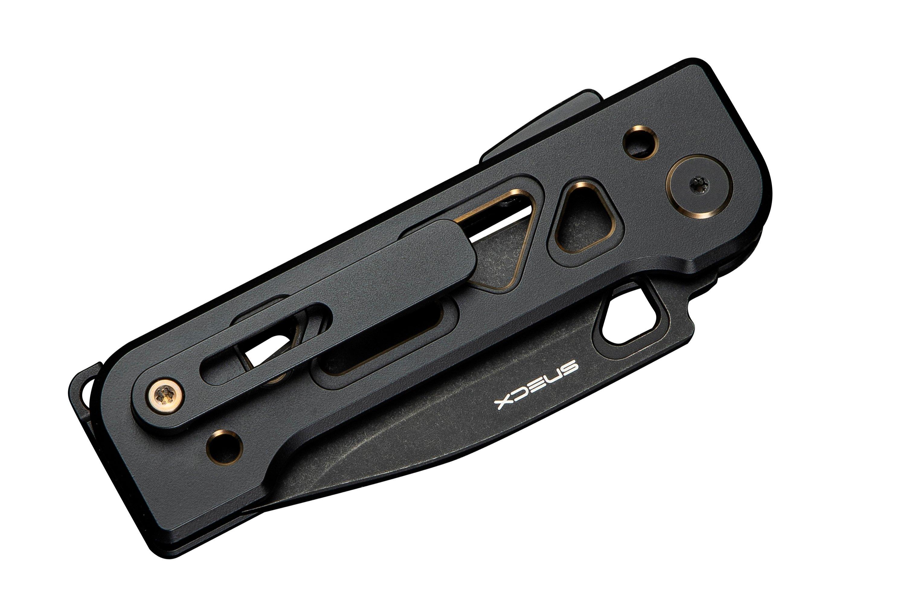 WE Knife Tyro WE24001-1 Blackwashed CPM 20CV, Black Golden Titanium ...