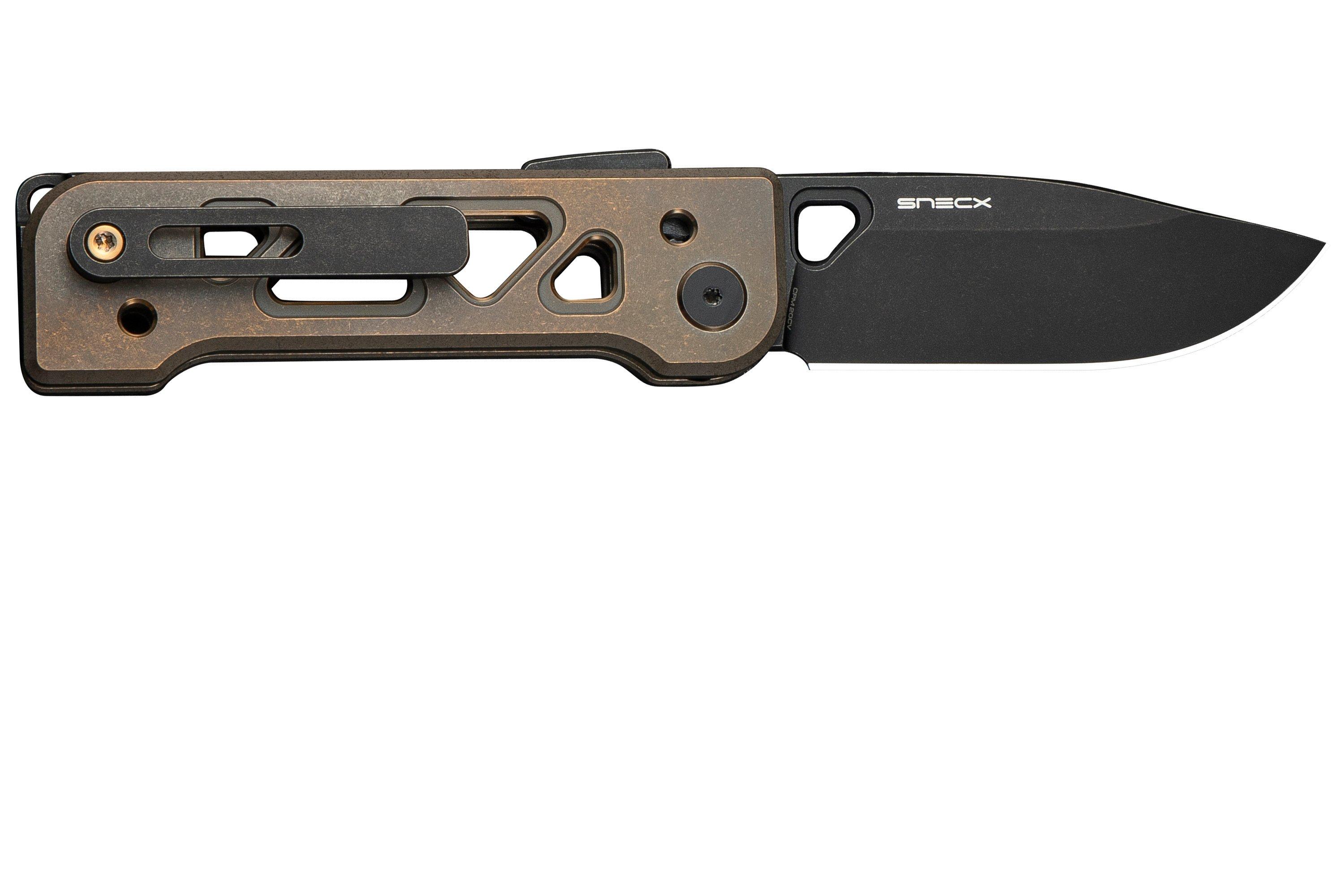 WE Knife Tyro WE24001-3 Stonewashed CPM 20CV, Bronze Titanium, Snecx ...