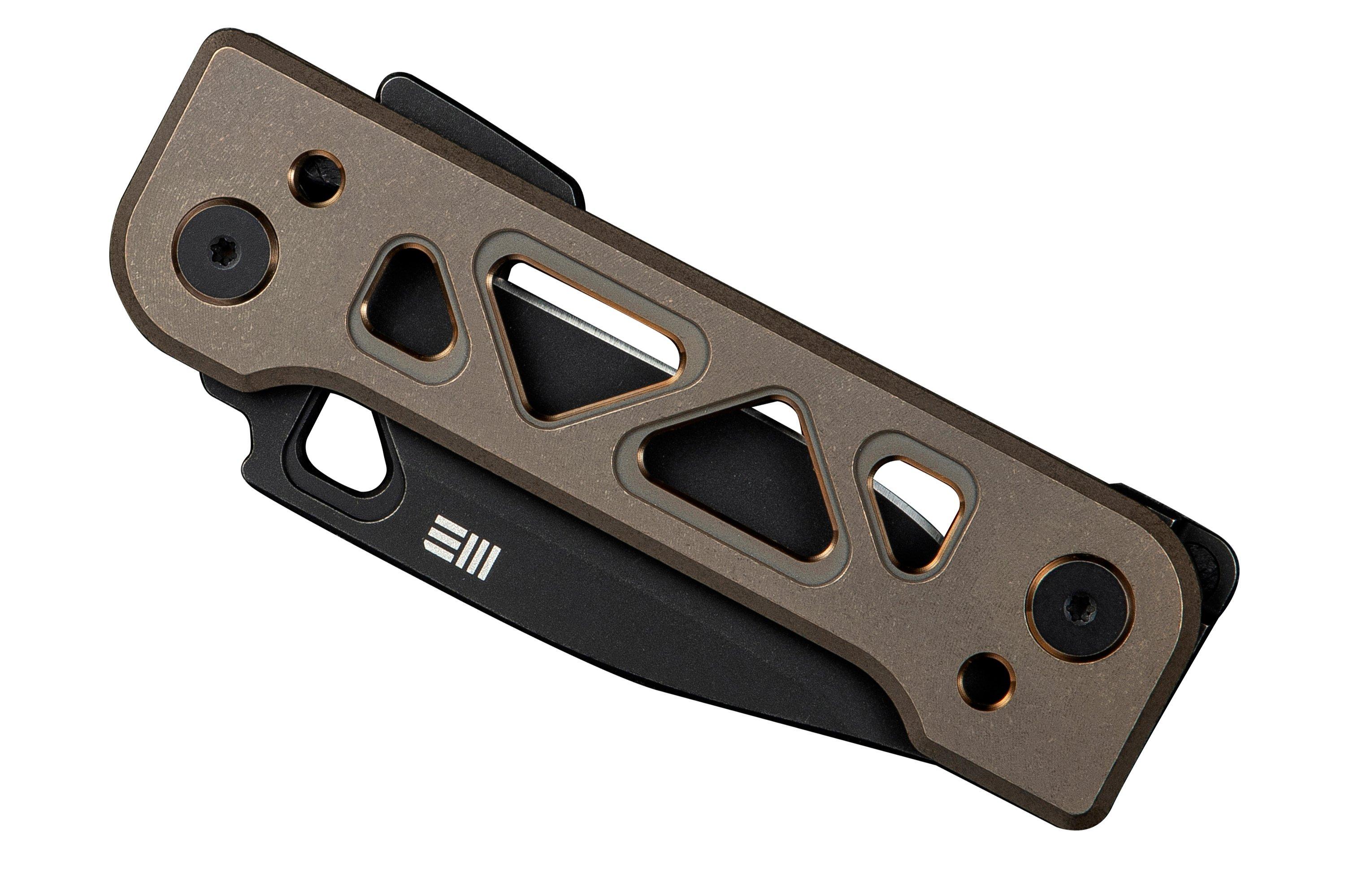 WE Knife Tyro WE24001-3 Stonewashed CPM 20CV, Bronze Titanium, Snecx ...