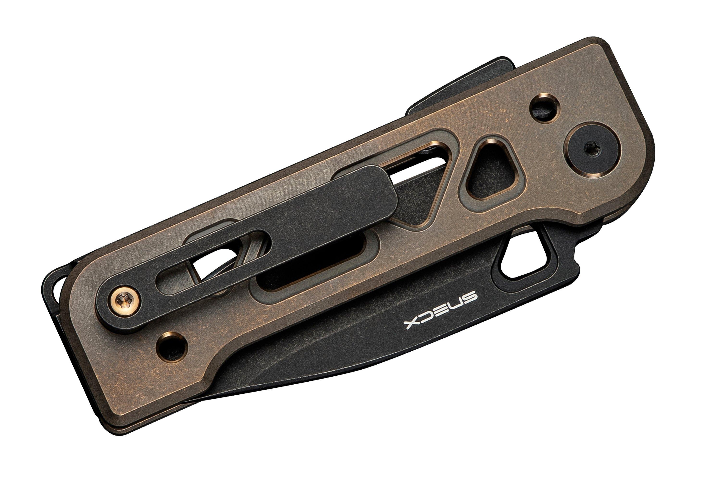 WE Knife Tyro WE24001-3 Stonewashed CPM 20CV, Bronze Titanium, Snecx ...