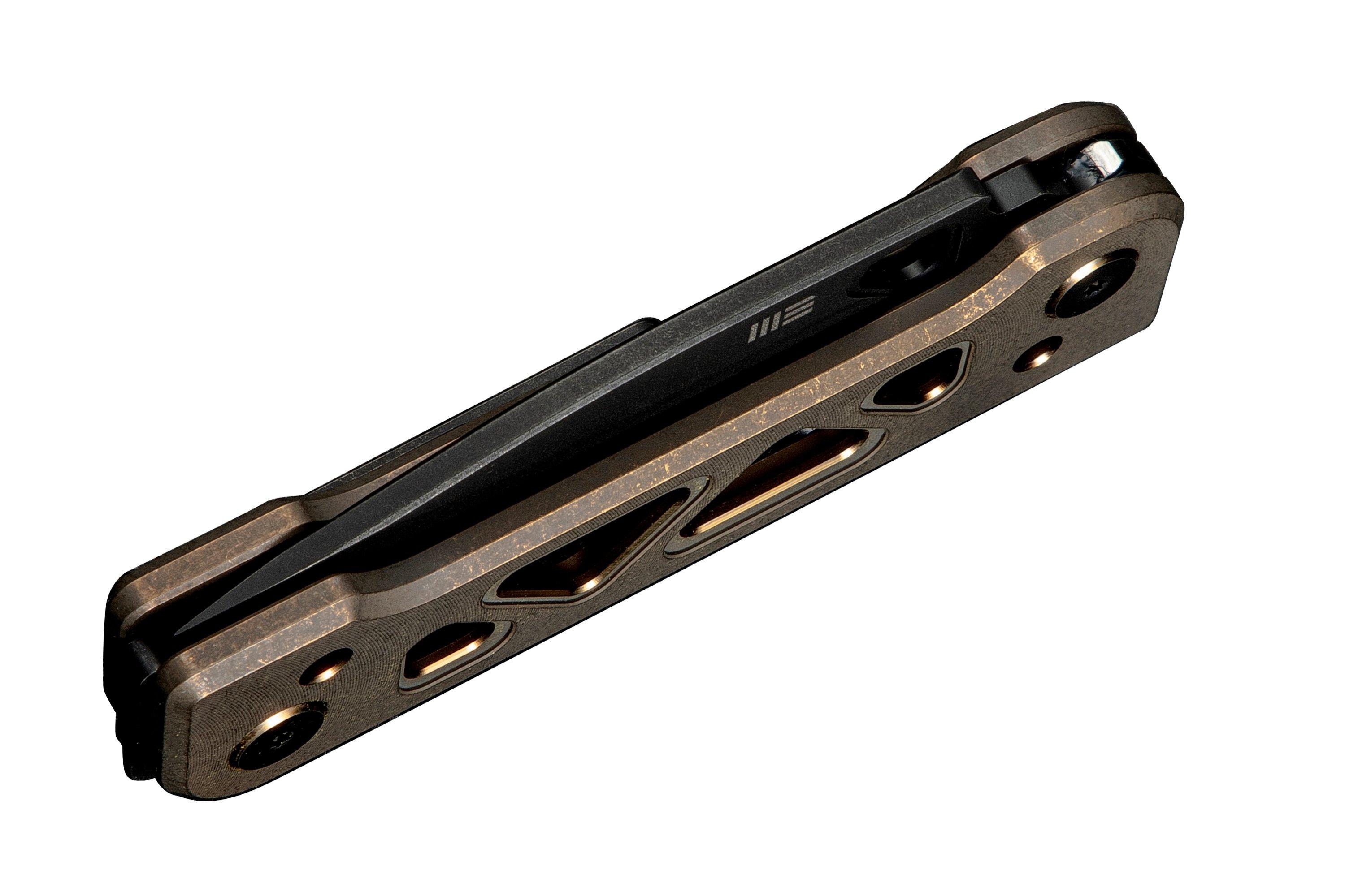 WE Knife Tyro WE24001-3 Stonewashed CPM 20CV, Bronze Titanium, Snecx ...