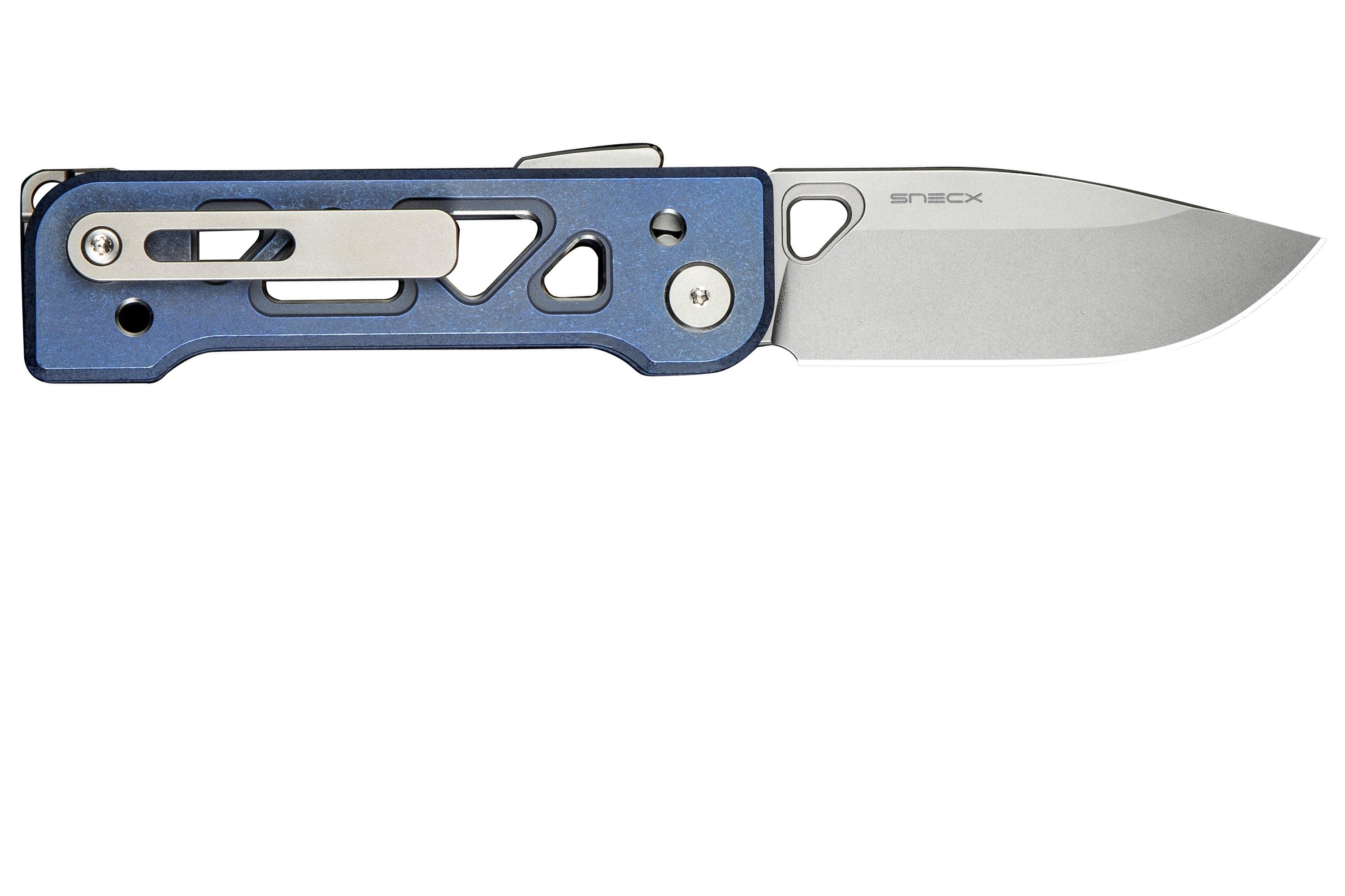 WE Knife Tyro WE24001-4 Stonewashed CPM 20CV, Blue Titanium, Snecx Tan ...
