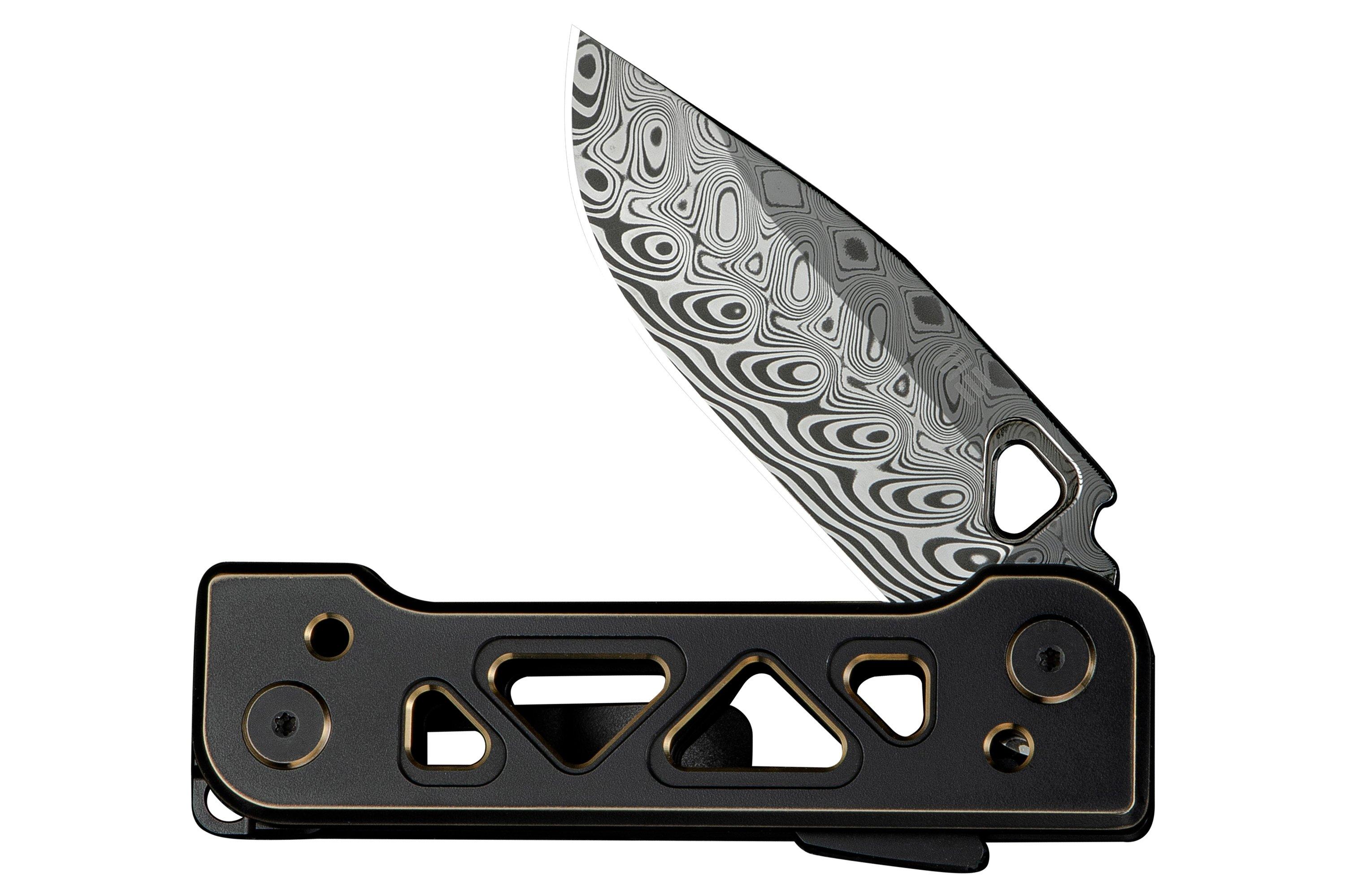 WE Knife Tyro WE24001-DS1 Hakkapella Damasteel, Black Gold Titanium ...