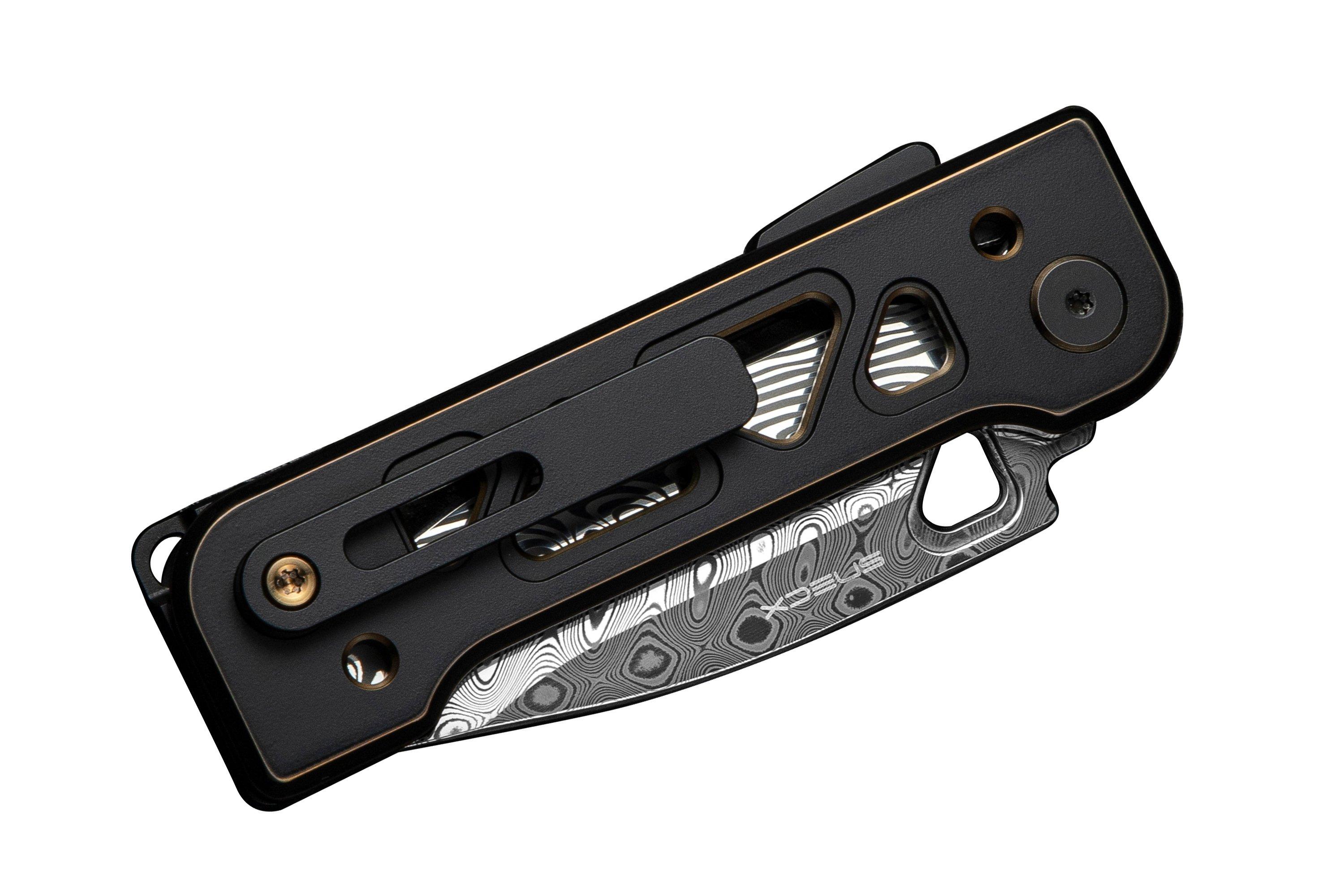 WE Knife Tyro WE24001-DS1 Hakkapella Damasteel, Black Gold Titanium ...