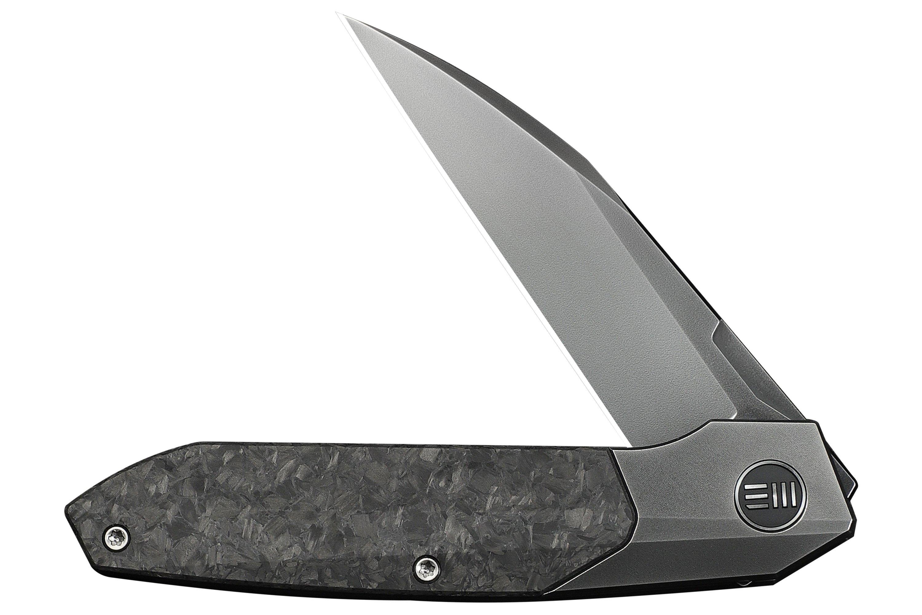 WE Knife Brr15 WE24007-3 Polished Grey M390, Titanium Shredded Carbon ...