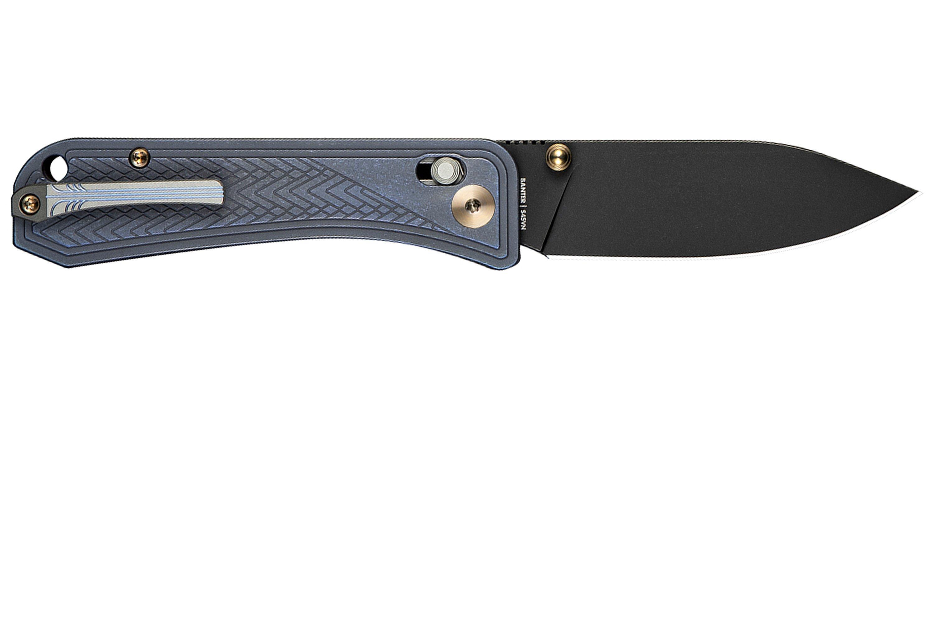 WE Knife Bougie Banter WE24009-1 Black Stonewashed, Blue Titanium ...