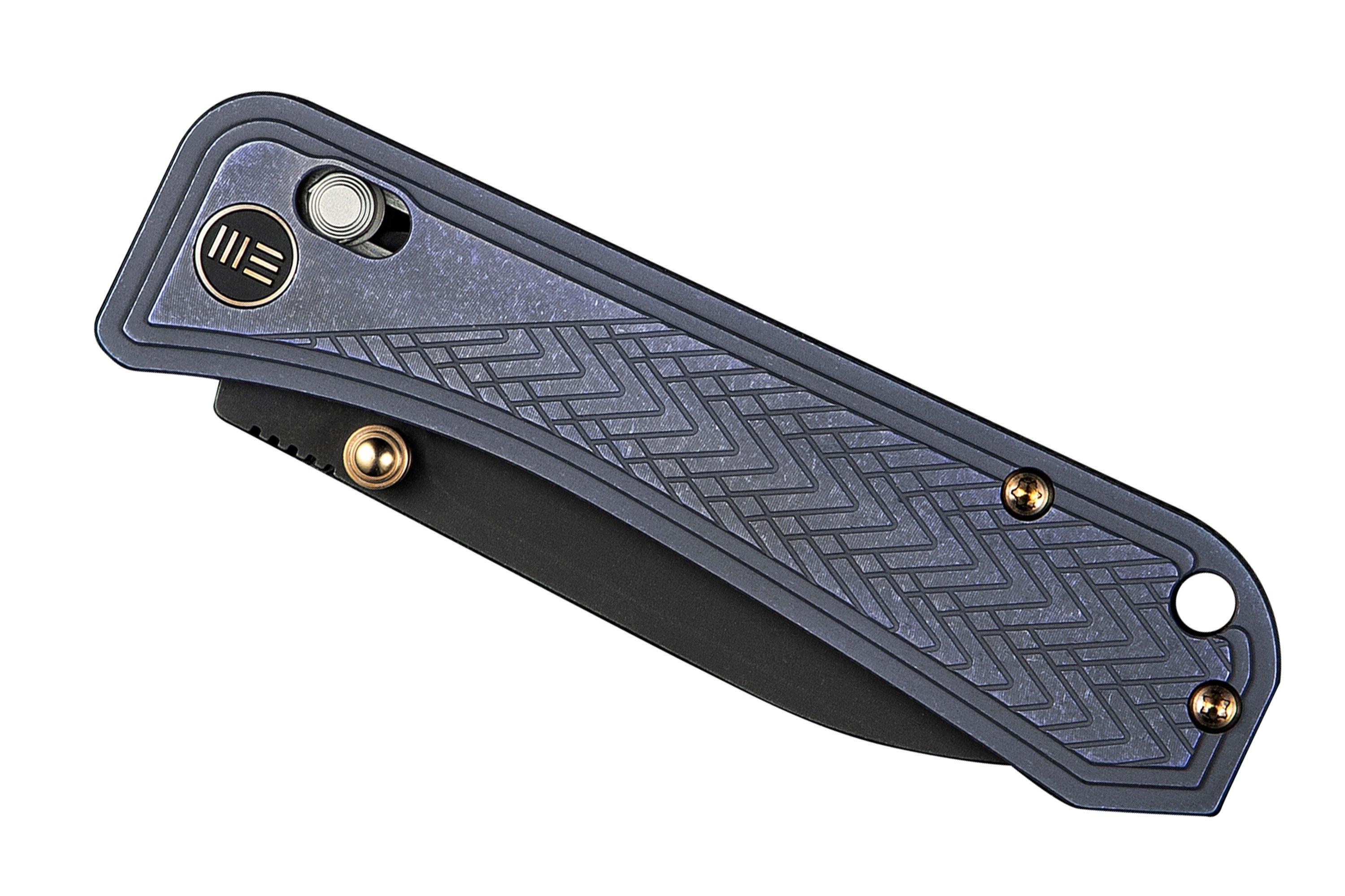 WE Knife Bougie Banter WE24009-1 Black Stonewashed, Blue Titanium, coltello da tasca, Ben ...