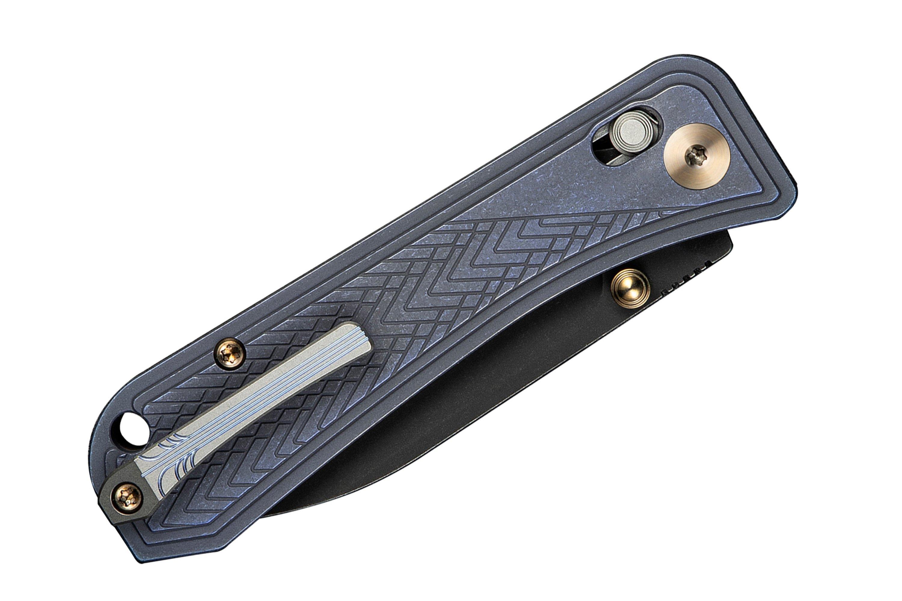 WE Knife Bougie Banter WE24009-1 Black Stonewashed, Blue Titanium ...