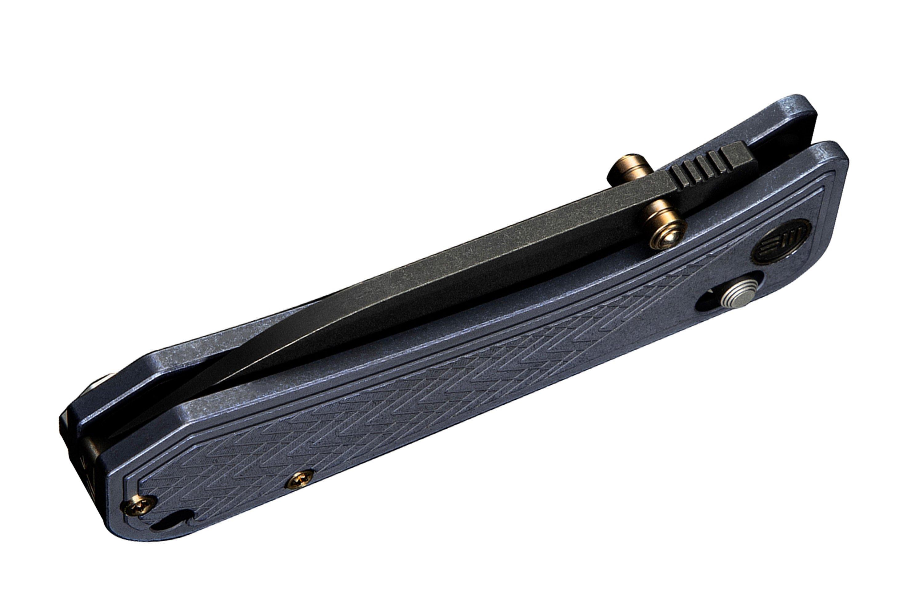 WE Knife Bougie Banter WE24009-1 Black Stonewashed, Blue Titanium ...