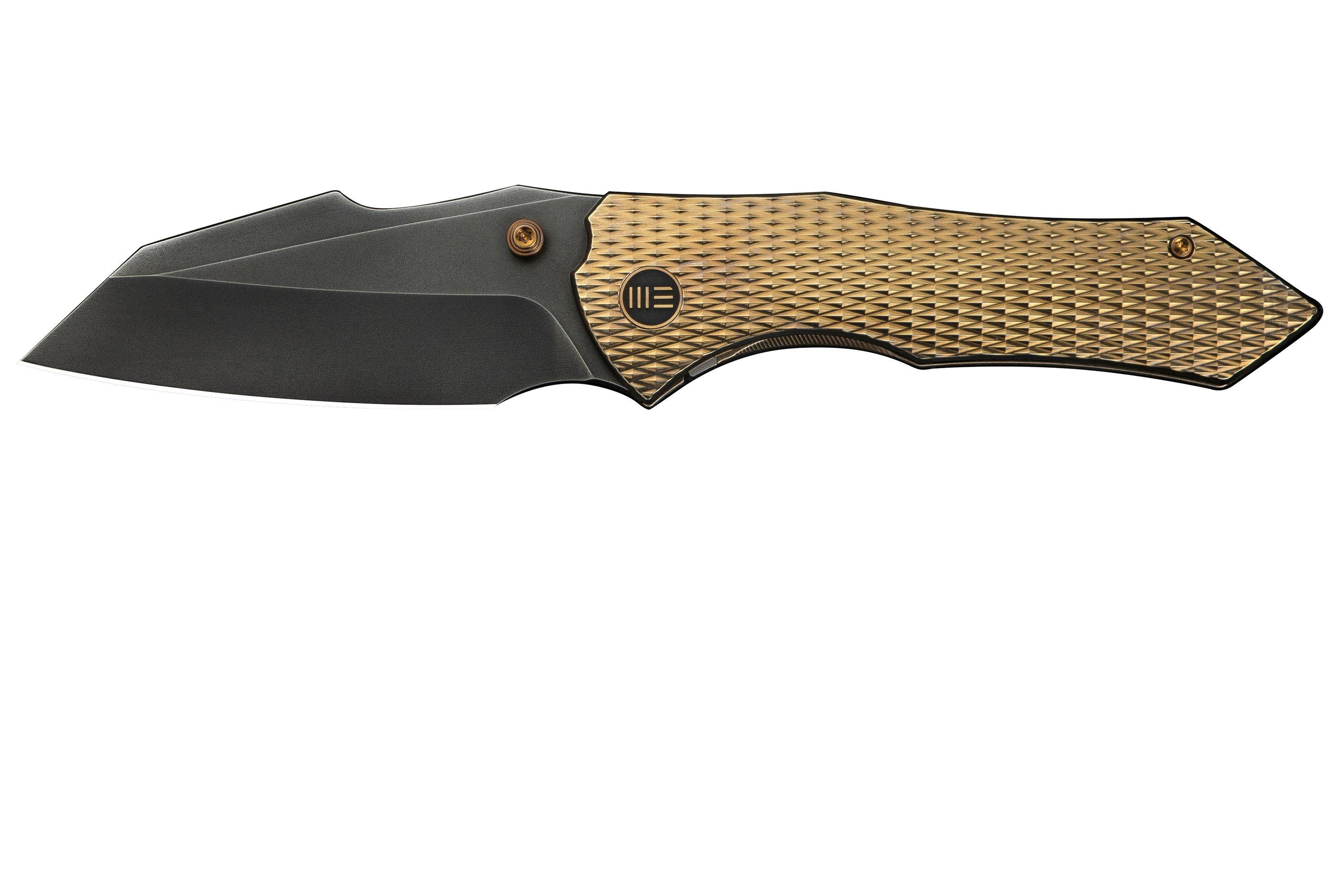 WE Knife High-Fin XL WE24010-3 Gray CPM 20CV, Diamond Patterned Golden ...