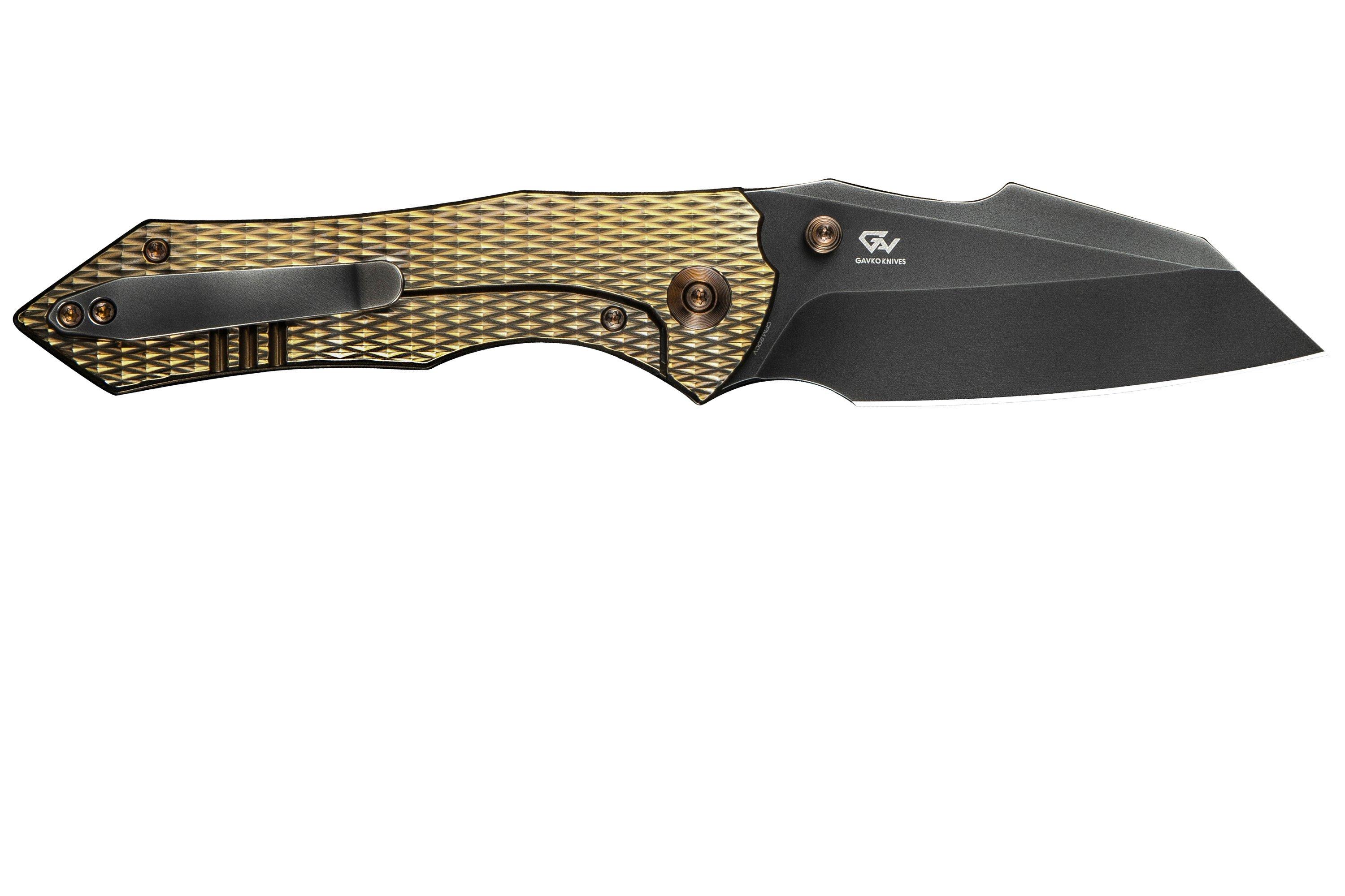 WE Knife High-Fin XL WE24010-3 Gray CPM 20CV, Diamond Patterned Golden ...