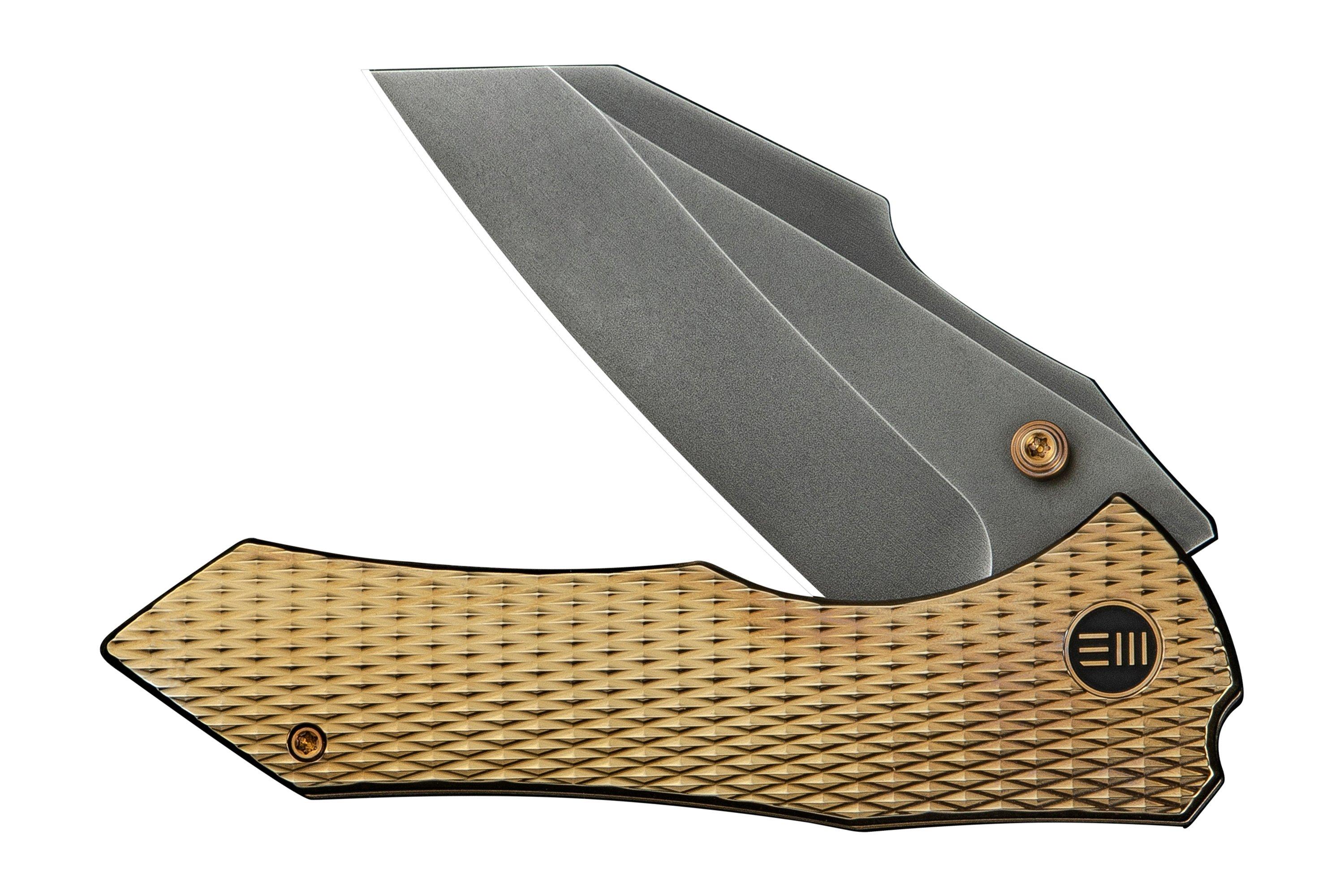 WE Knife High-Fin XL WE24010-3 Gray CPM 20CV, Diamond Patterned Golden ...