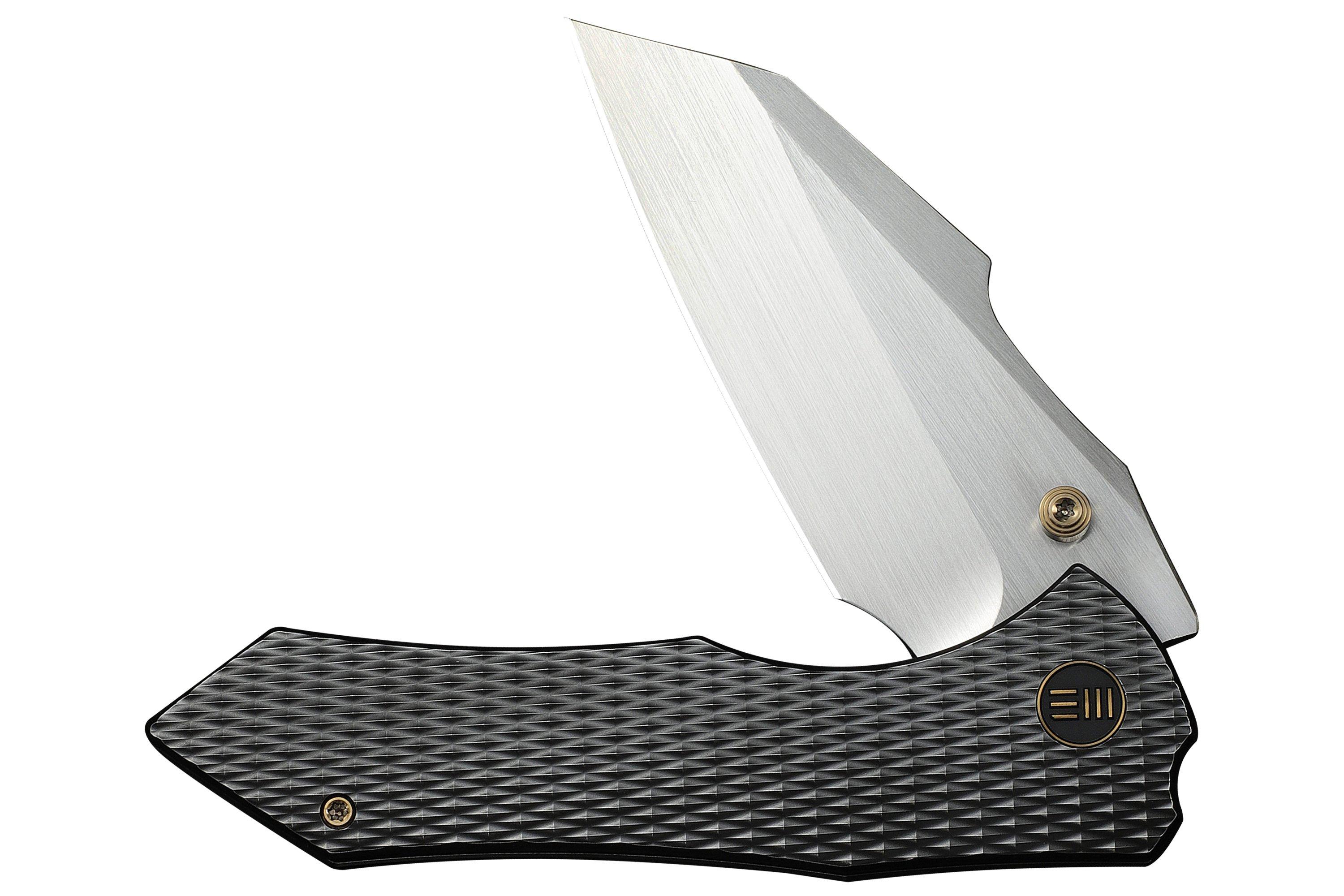 WE Knife High-Fin XL WE24010-6, Satin CPM 20CV, Diamond Patterned Black ...