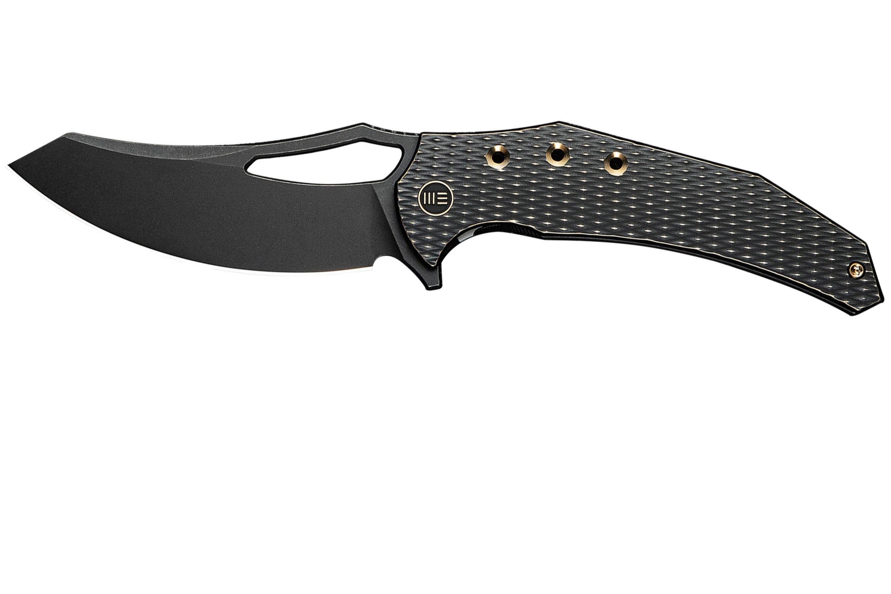 WE Knife Epaulette WE24024-1 Black Stonewashed M390 Diamond Patterned ...
