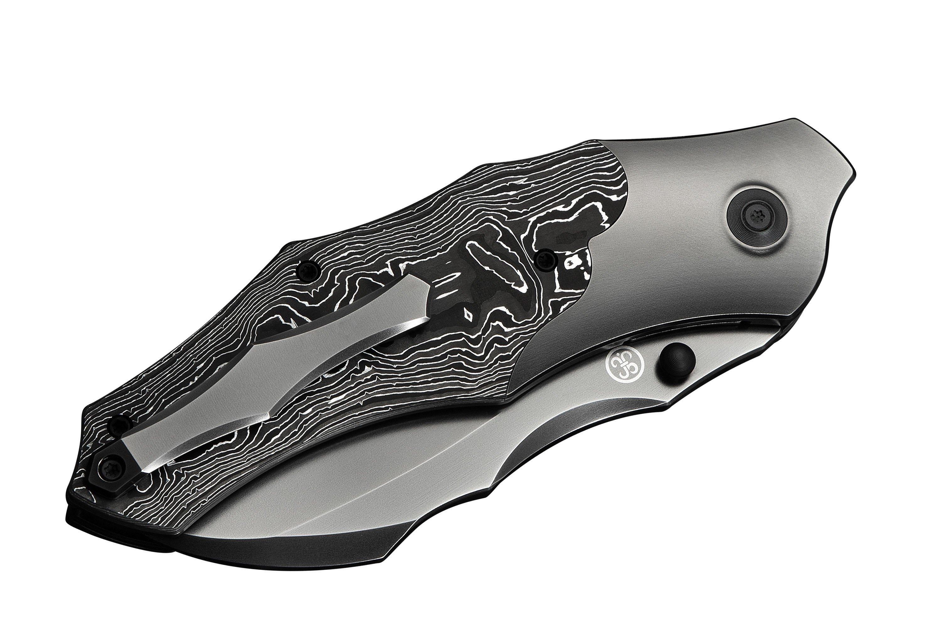 WE Knife Orc Boss WE24042-3 Polished Gray CPM 20CV, Gray Titanium ...