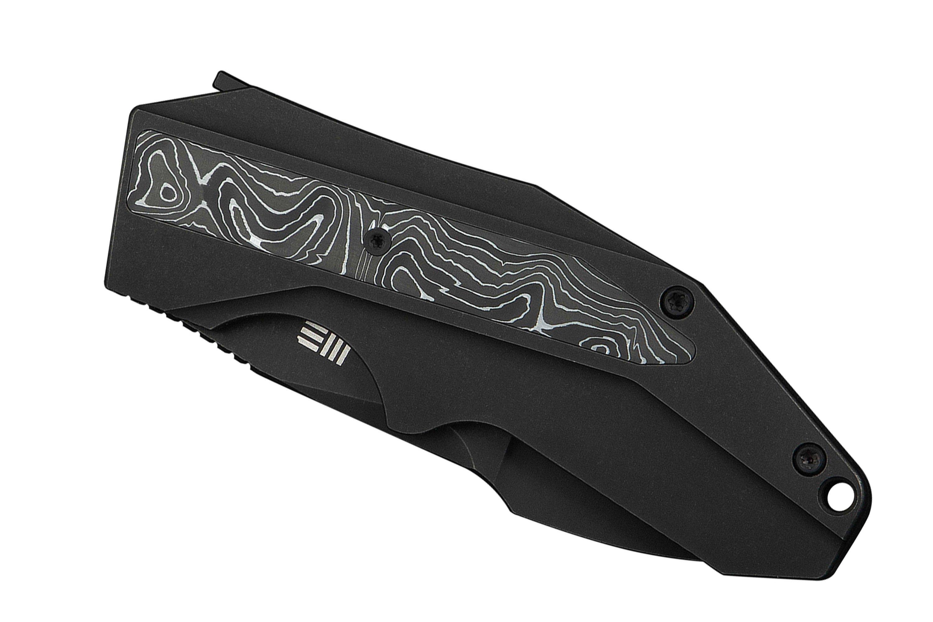 WE Knife Coral WE24044-1, Black Stonewashed CPM 20CV, Black Titanium ...