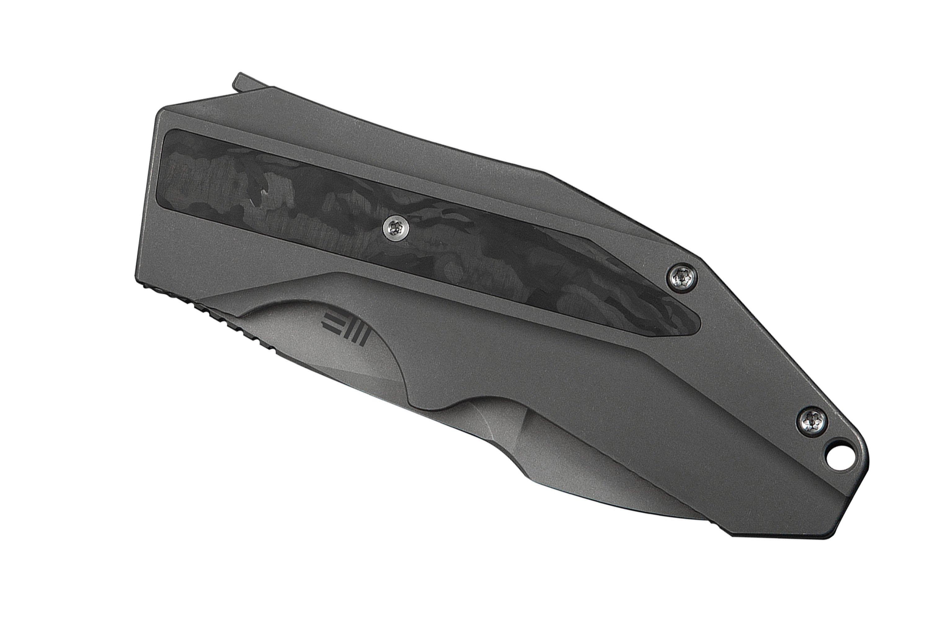 WE Knife Coral WE24044-2, Gray Stonewashed CPM 20CV, Gray Titanium ...