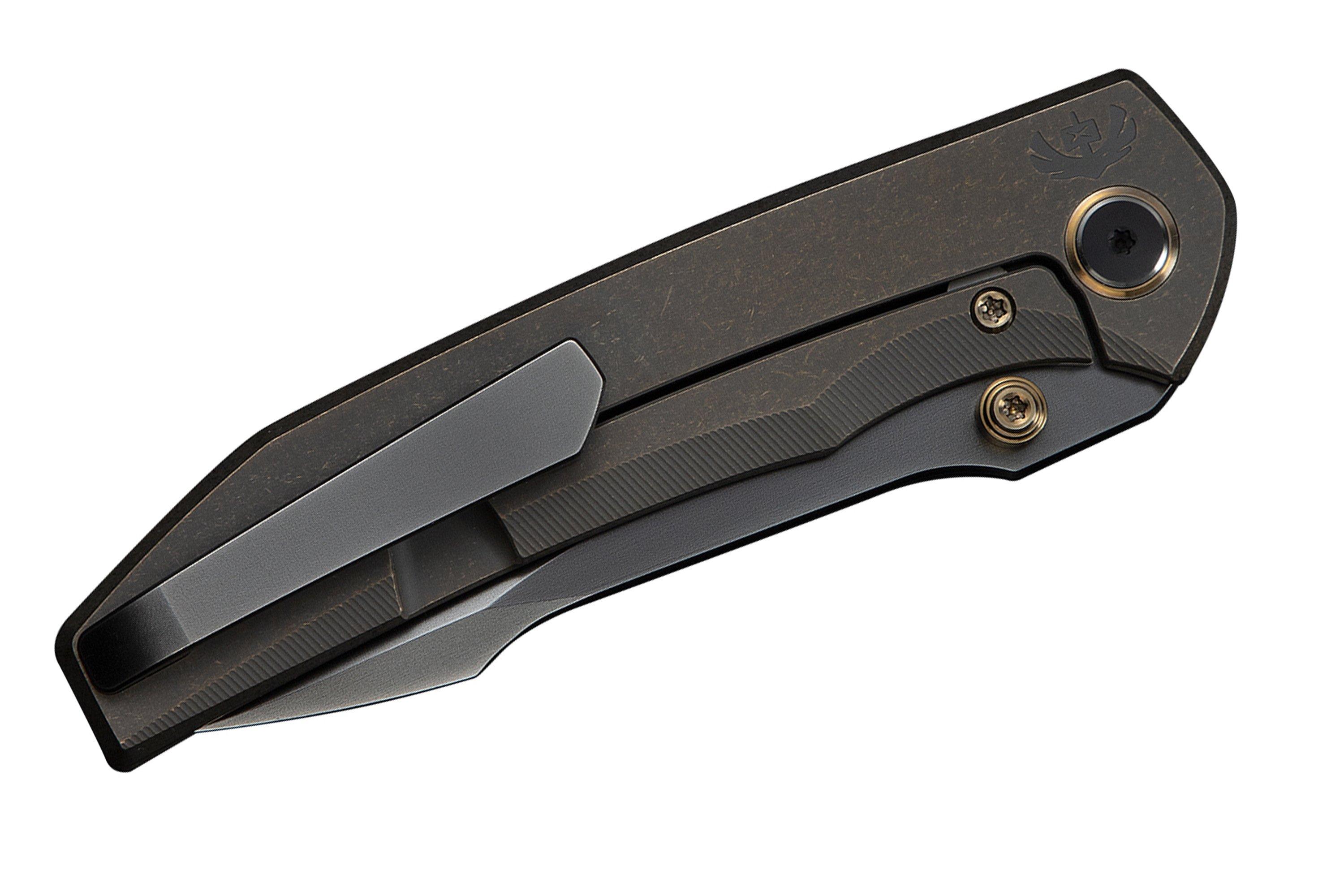WE Knife Ryson WE24086-3 Gray Polished Böhler M390, Bronze Titanium ...