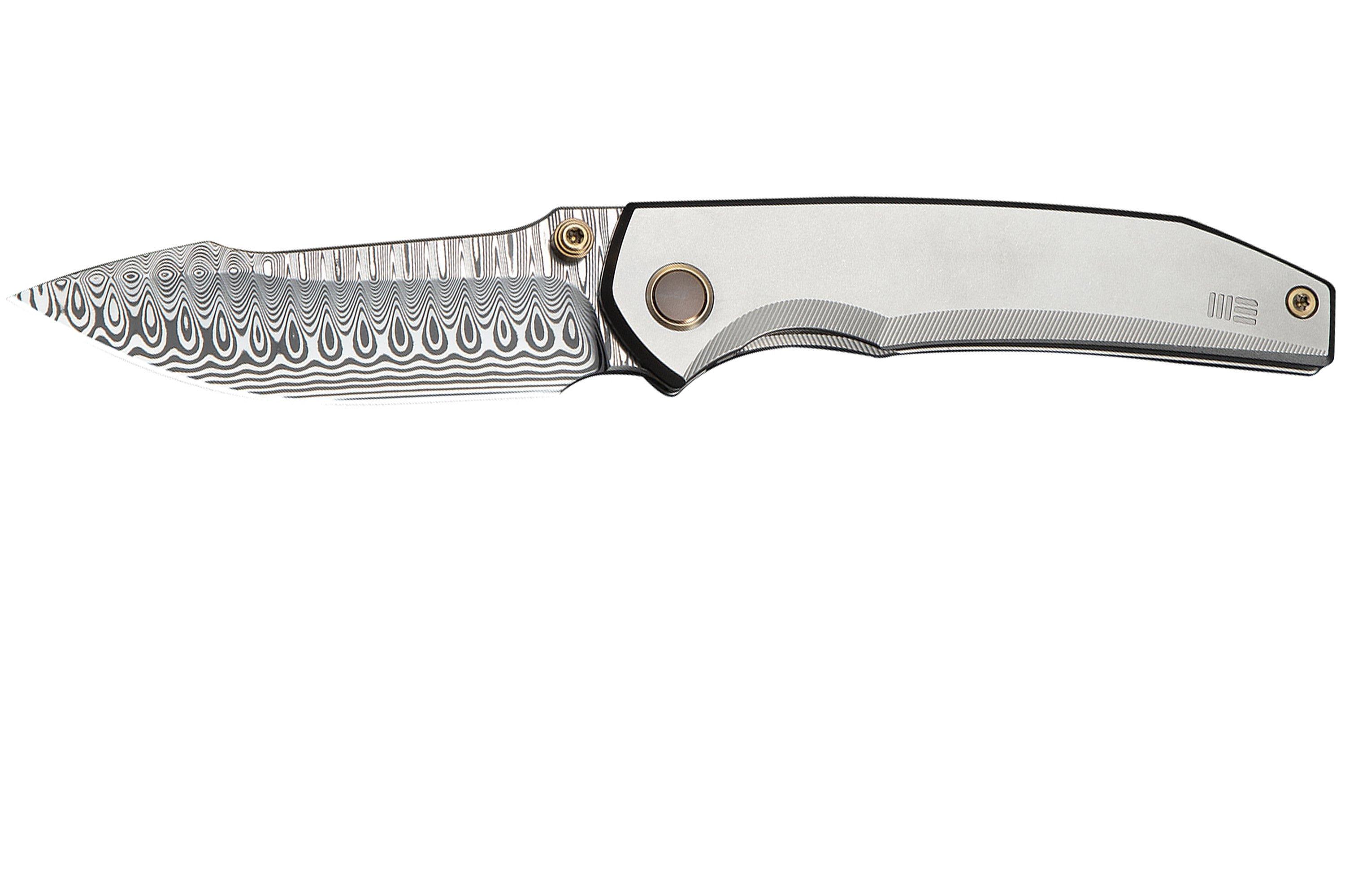 WE Knife Ryson WE24086-DS1 Hugin Damasteel, Gray Titanium, zakmes ...