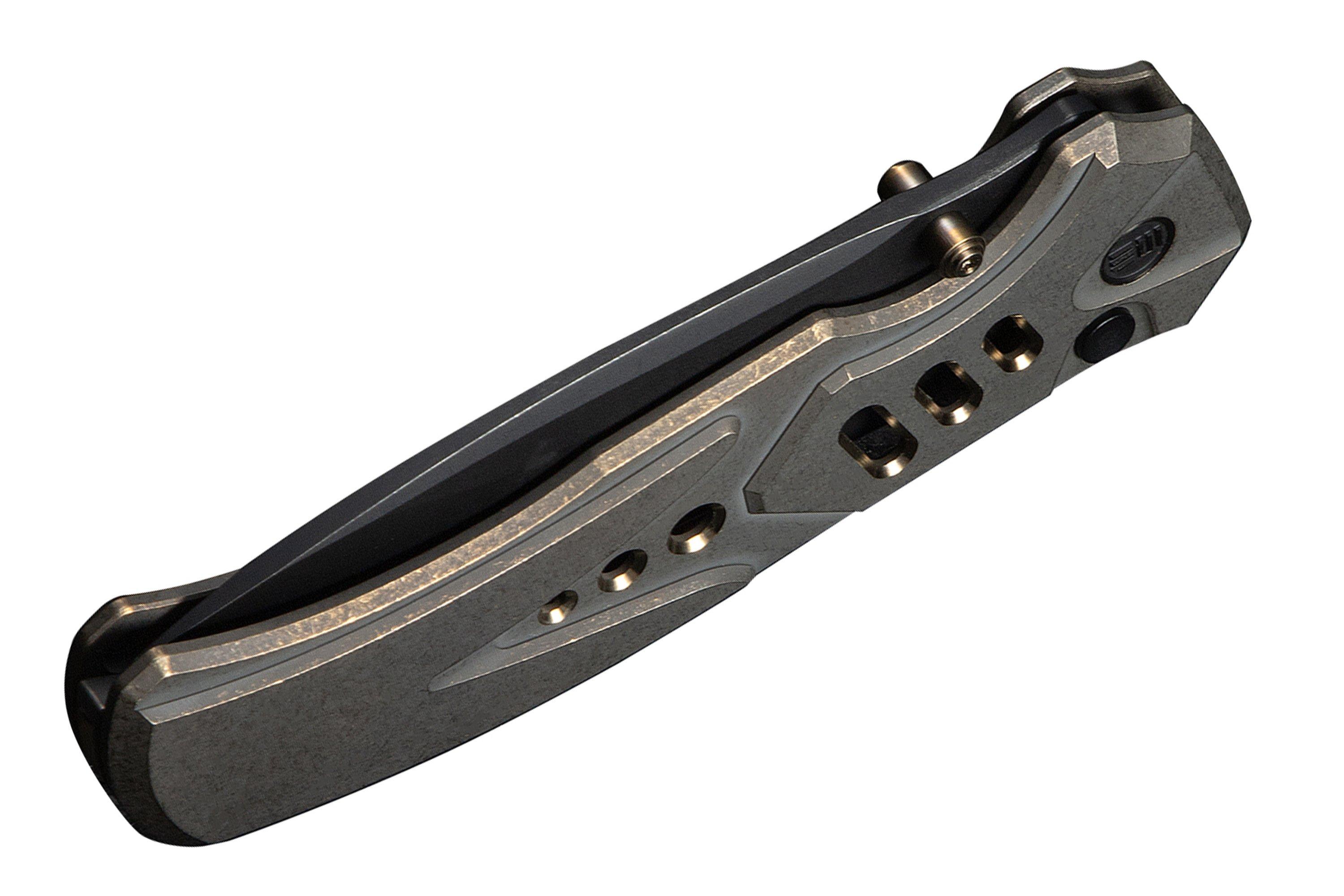 WE Knife Zentron WE24094-3 Blackwashed Böhler M390, Bronze Titanium ...