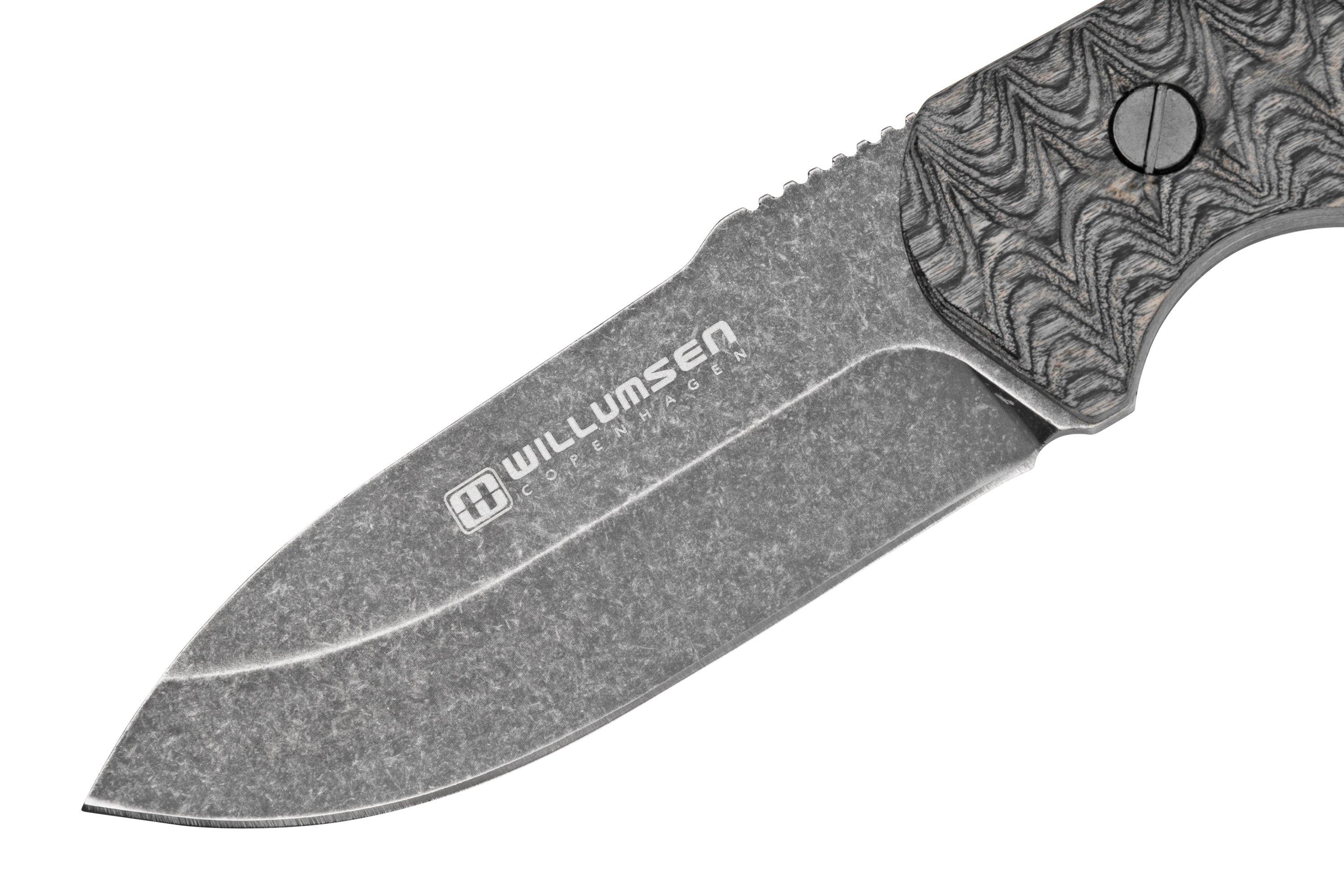 Willumsen Birddog BD21DSW Dark Stonewashed, bushcraft knife ...