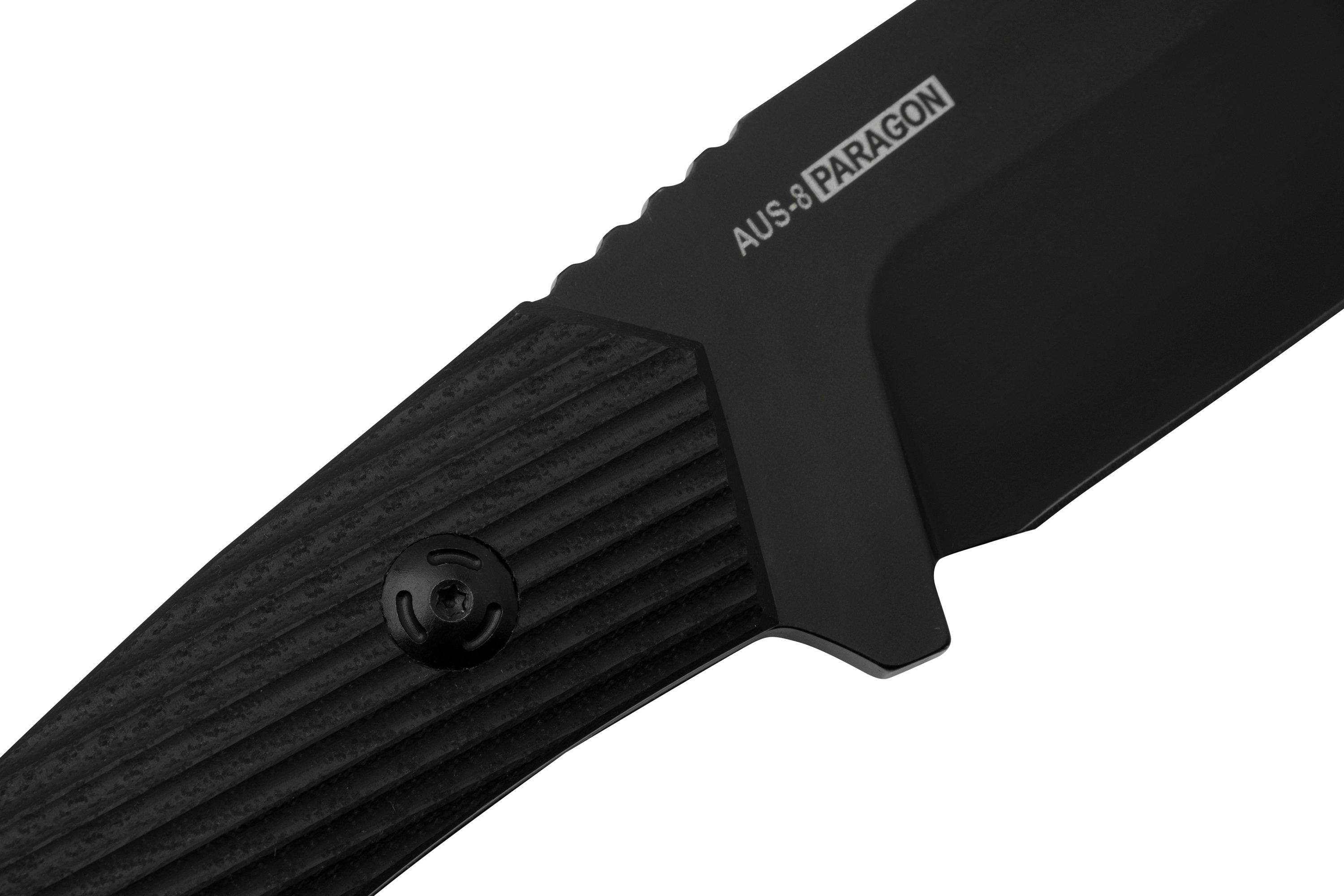 Willumsen Paragon DL22MID Midnight, AUS-8, fixed knife | Advantageously ...