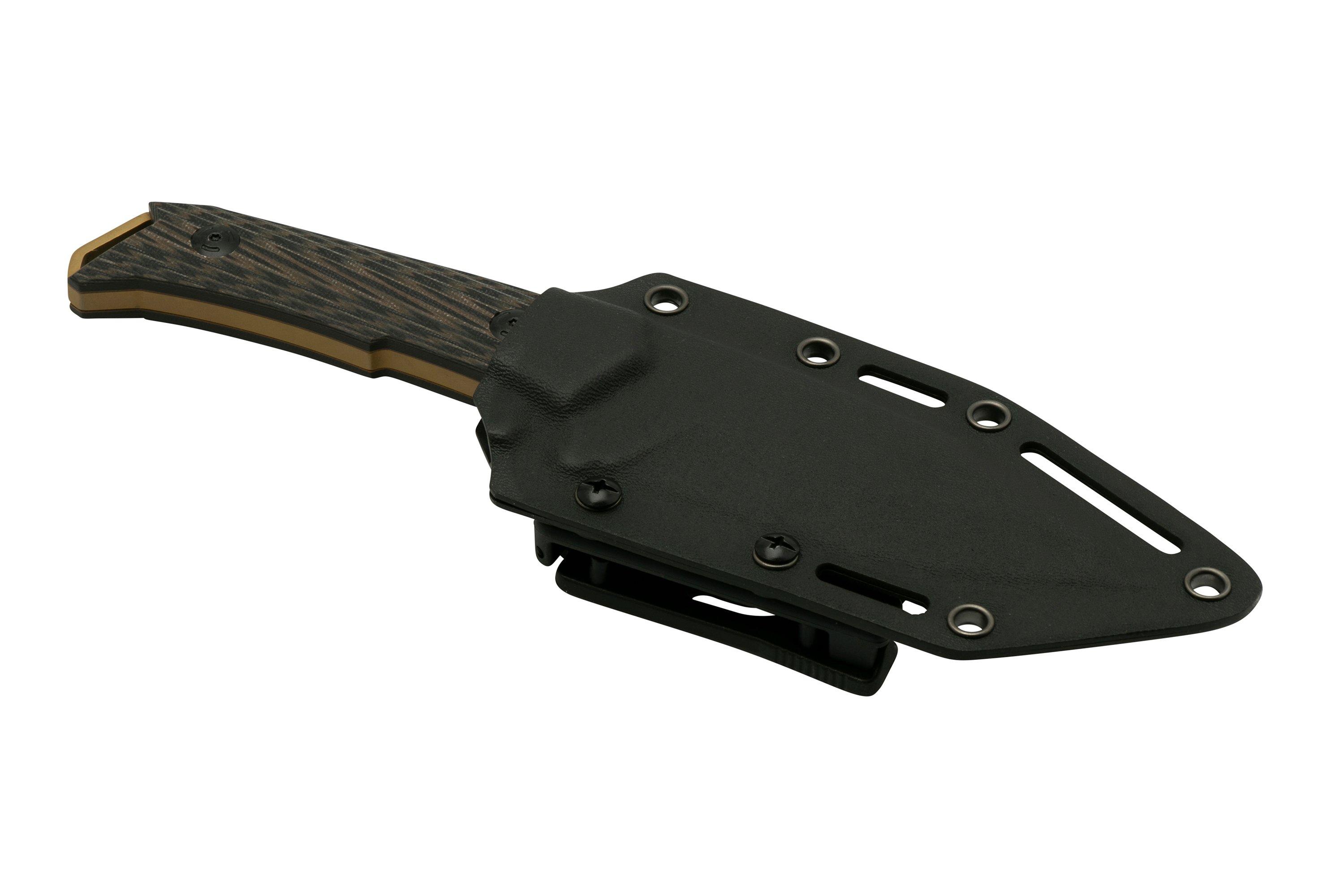 Willumsen Paragon DL22TTA Desert Tan Black G10, AUS-8, couteau fixe ...