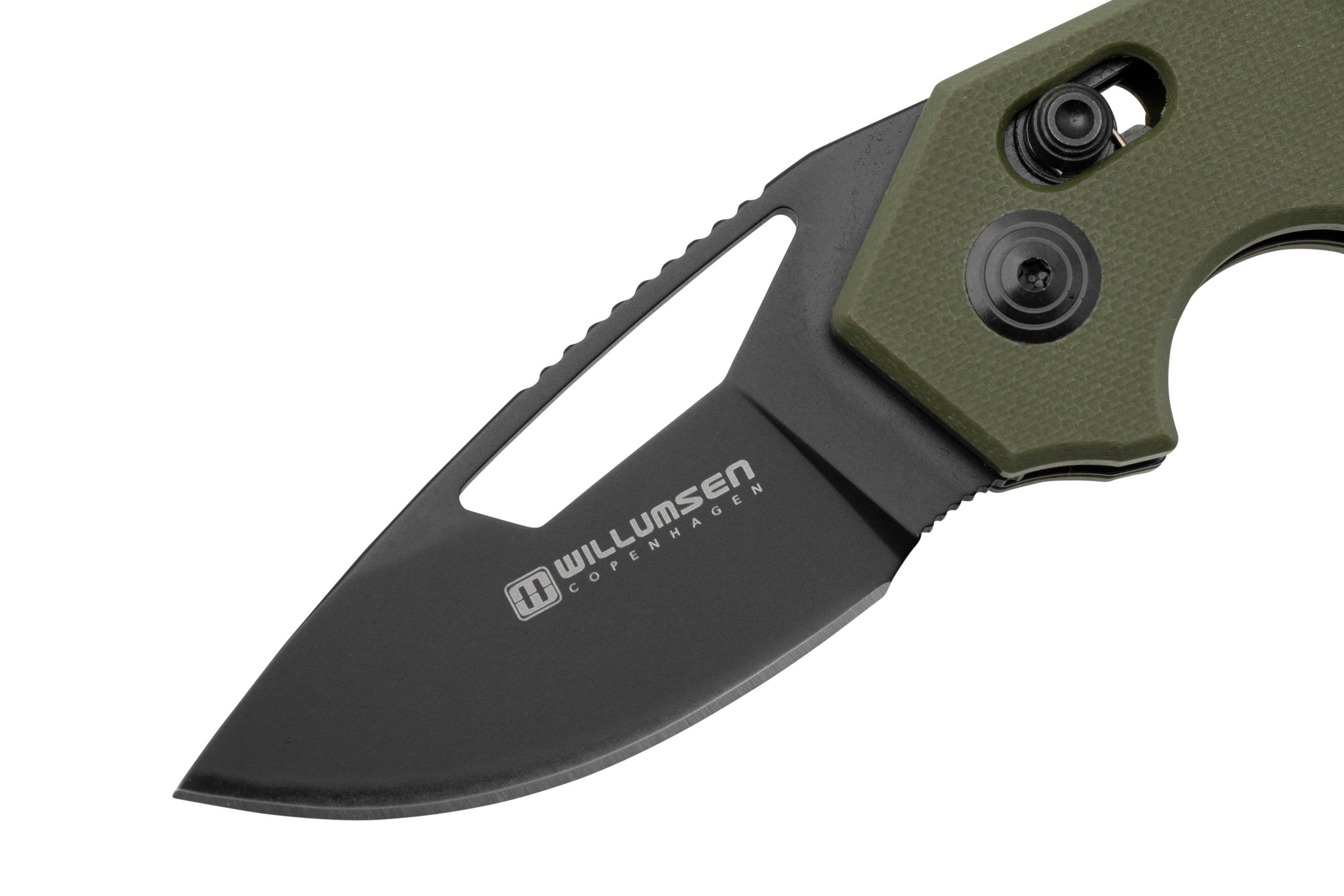 Willumsen Red E Nano, RN23NOL OD Green, pocket knife | Advantageously ...