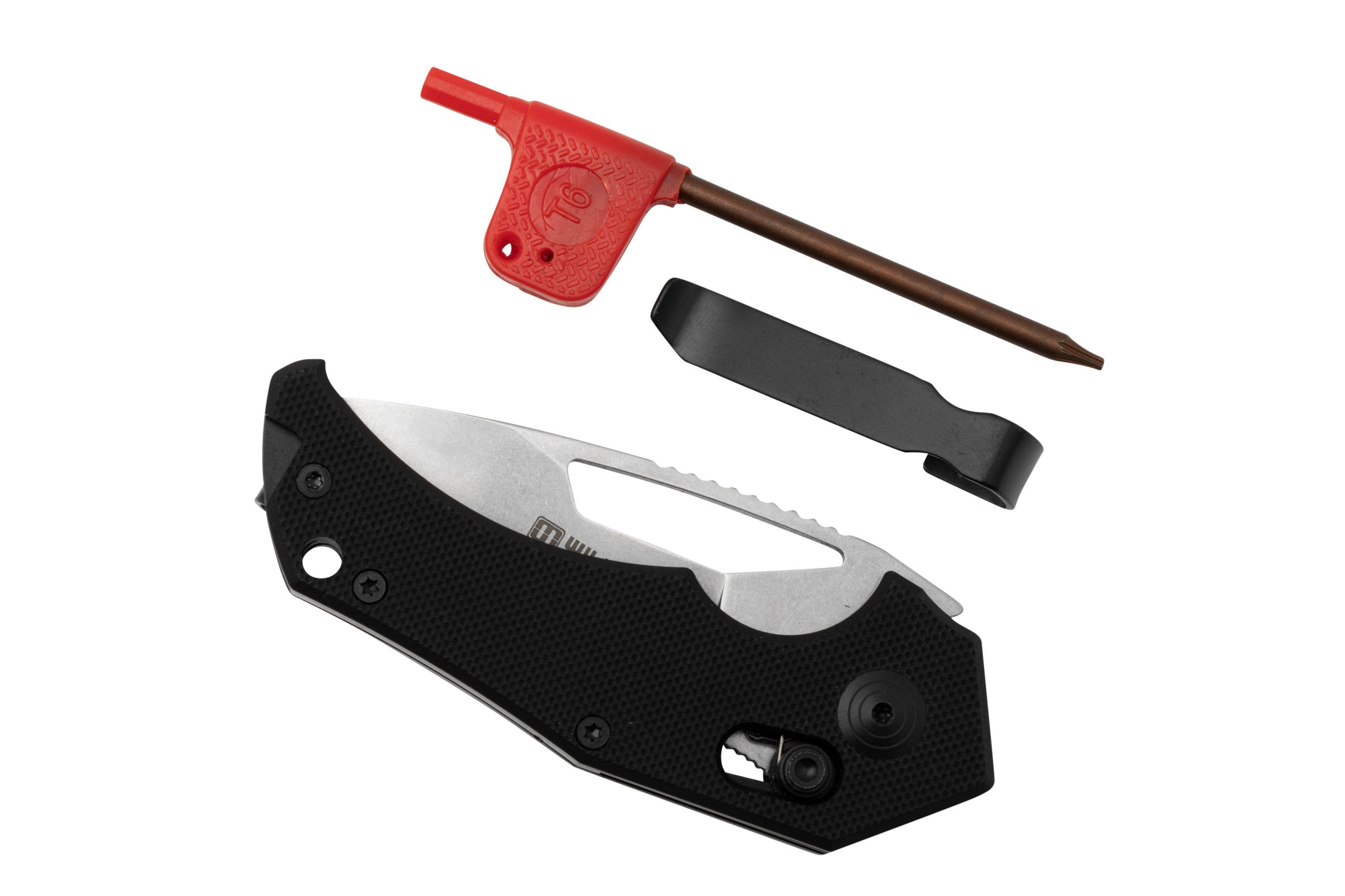 Willumsen Red E Nano, RN23BL Black G10, Stonewash pocket knife ...