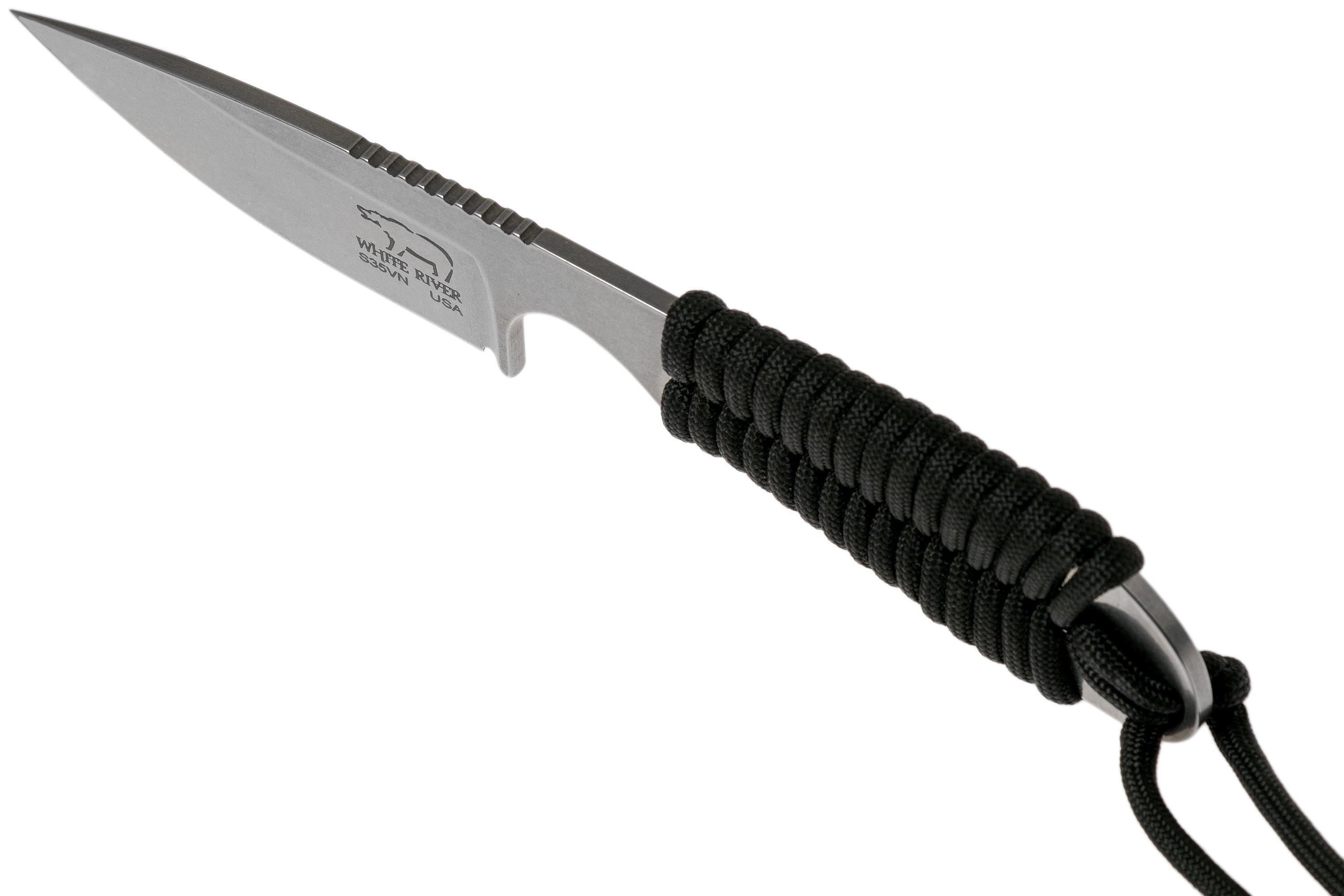 White River Knives M1 Backpacker Black Paracord Neck Knife ...