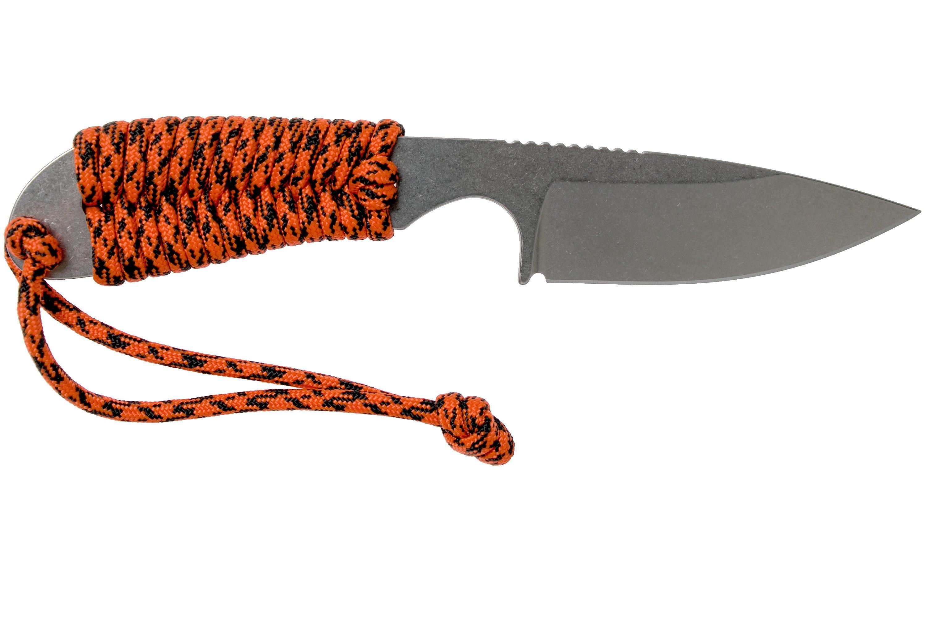 White River Knives M1 Backpacker Orange Paracord neck knife, Kydex ...