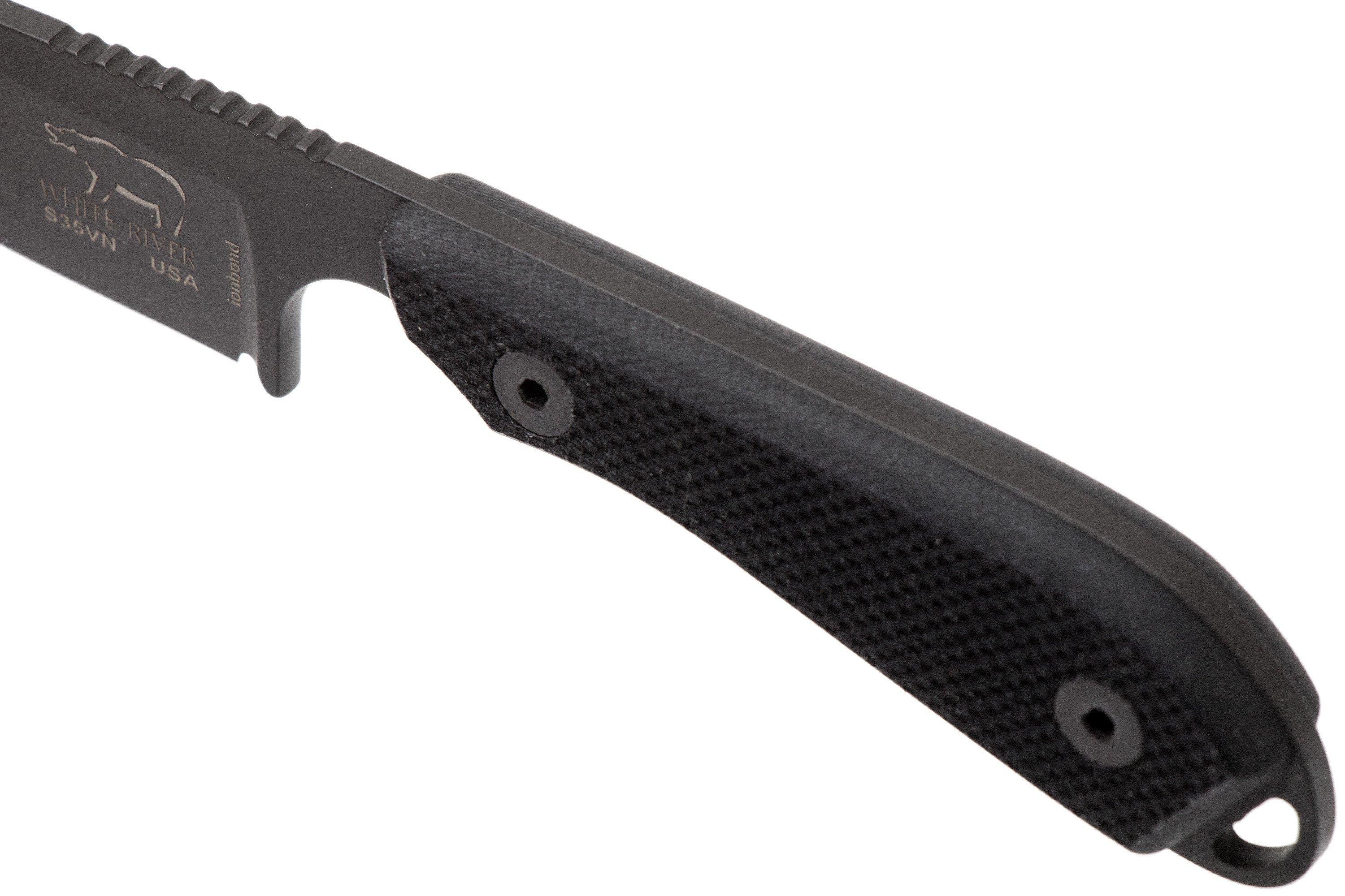 White River Knives M1 Backpacker Pro Black G10, Black Ionbond fixed ...