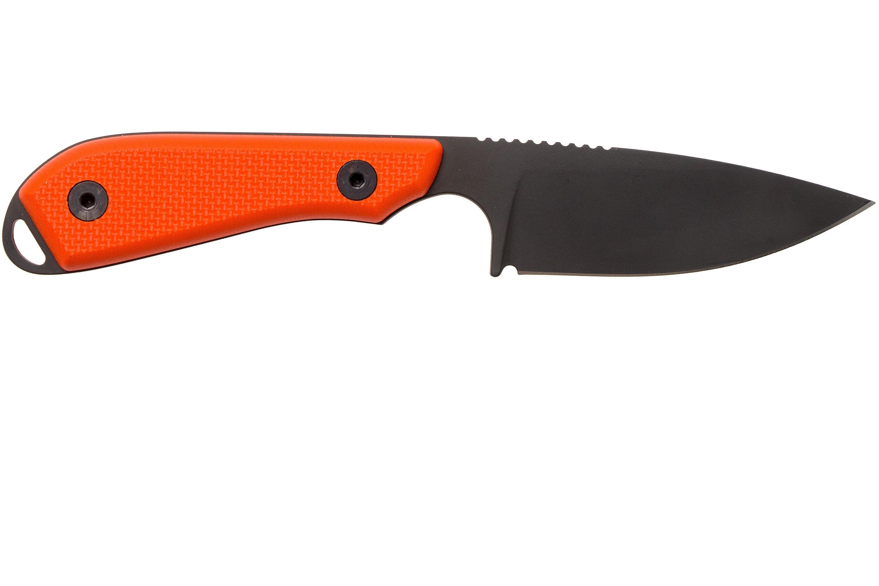 White River Knives M1 Backpacker Pro Orange G10, Black Ionbond fixed ...