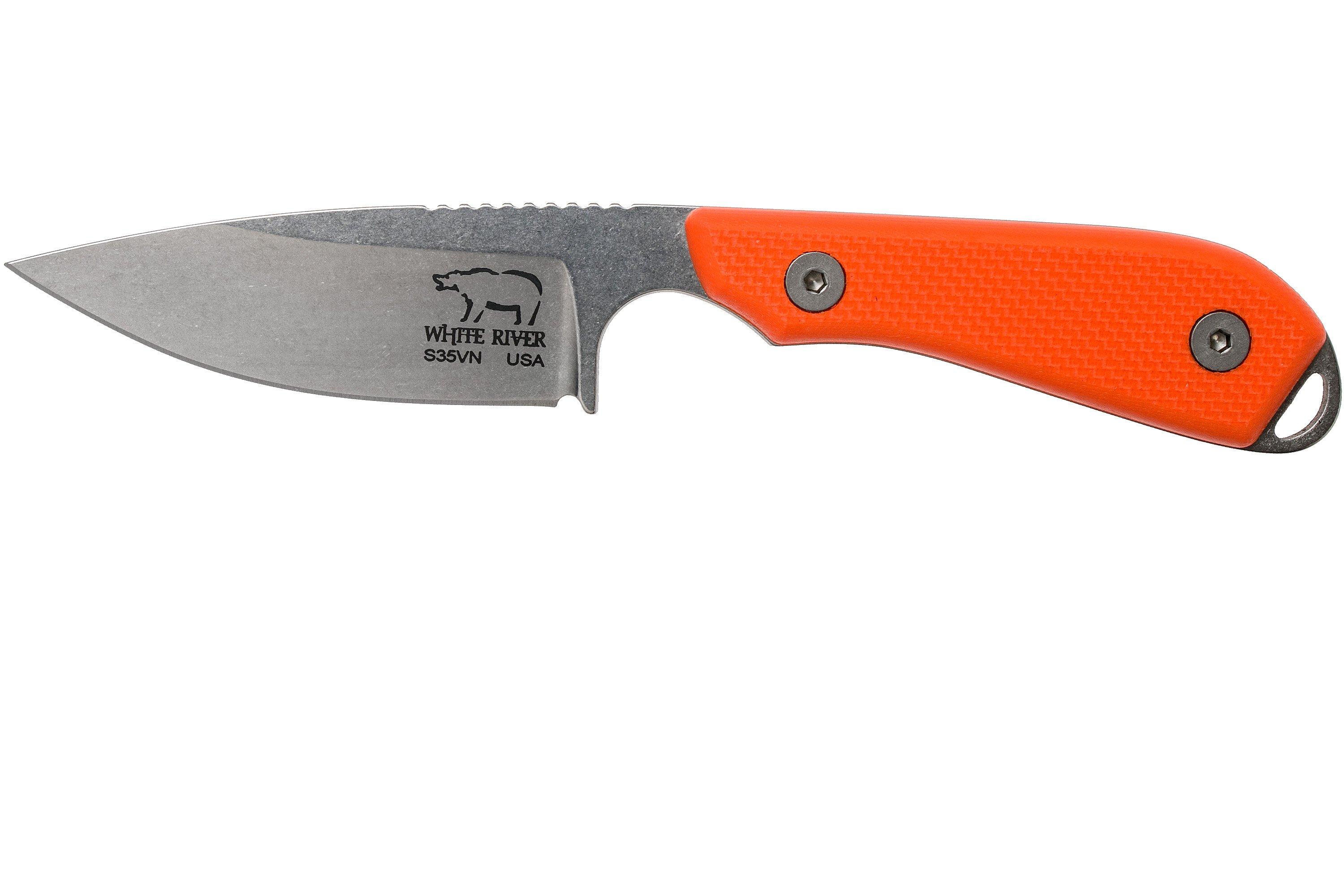White River Knives M1 Backpacker Pro Orange G10 fixed knife, Kydex ...