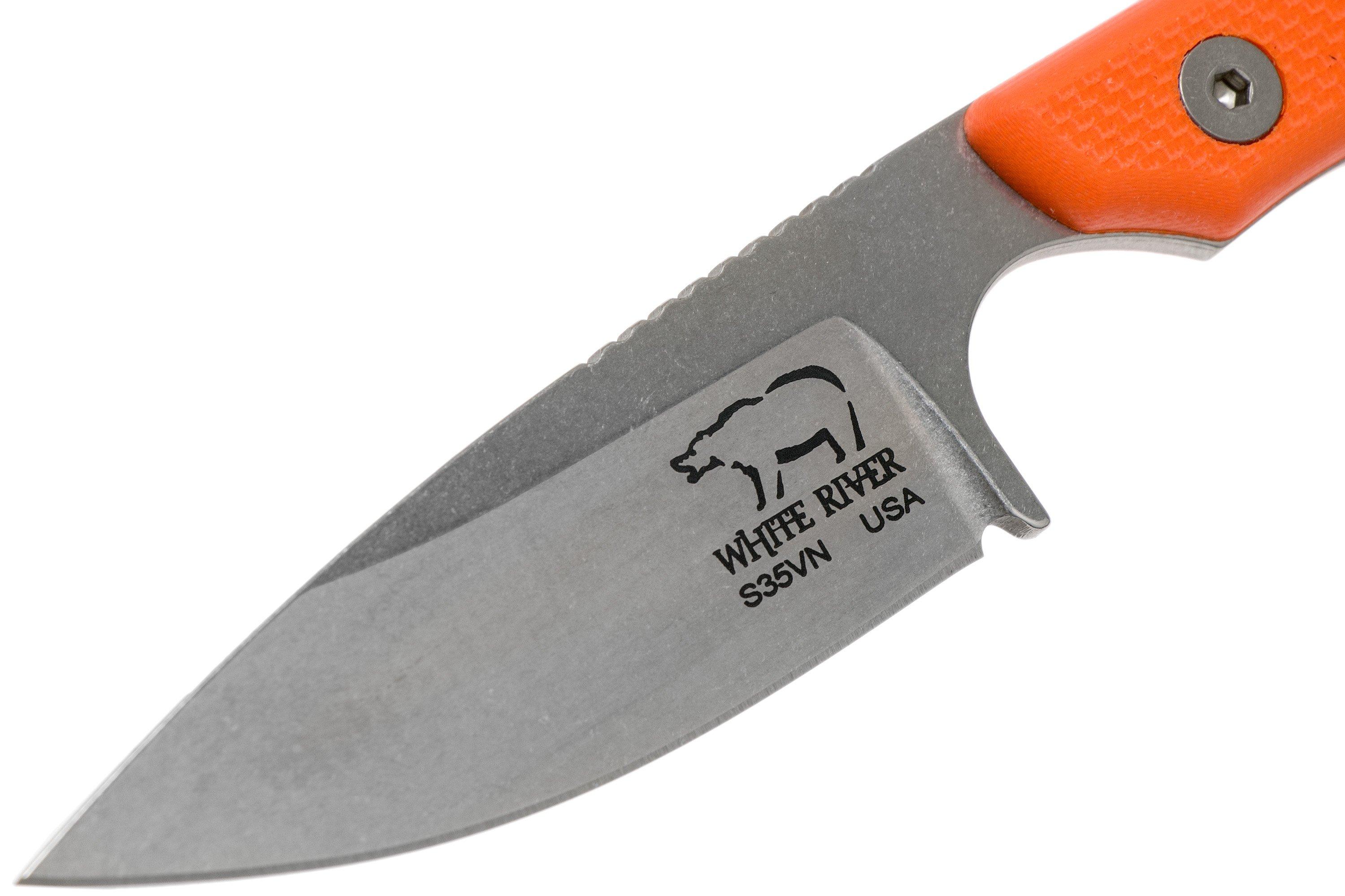 White River Knives M1 Backpacker Pro Orange G10 fixed knife, Kydex ...