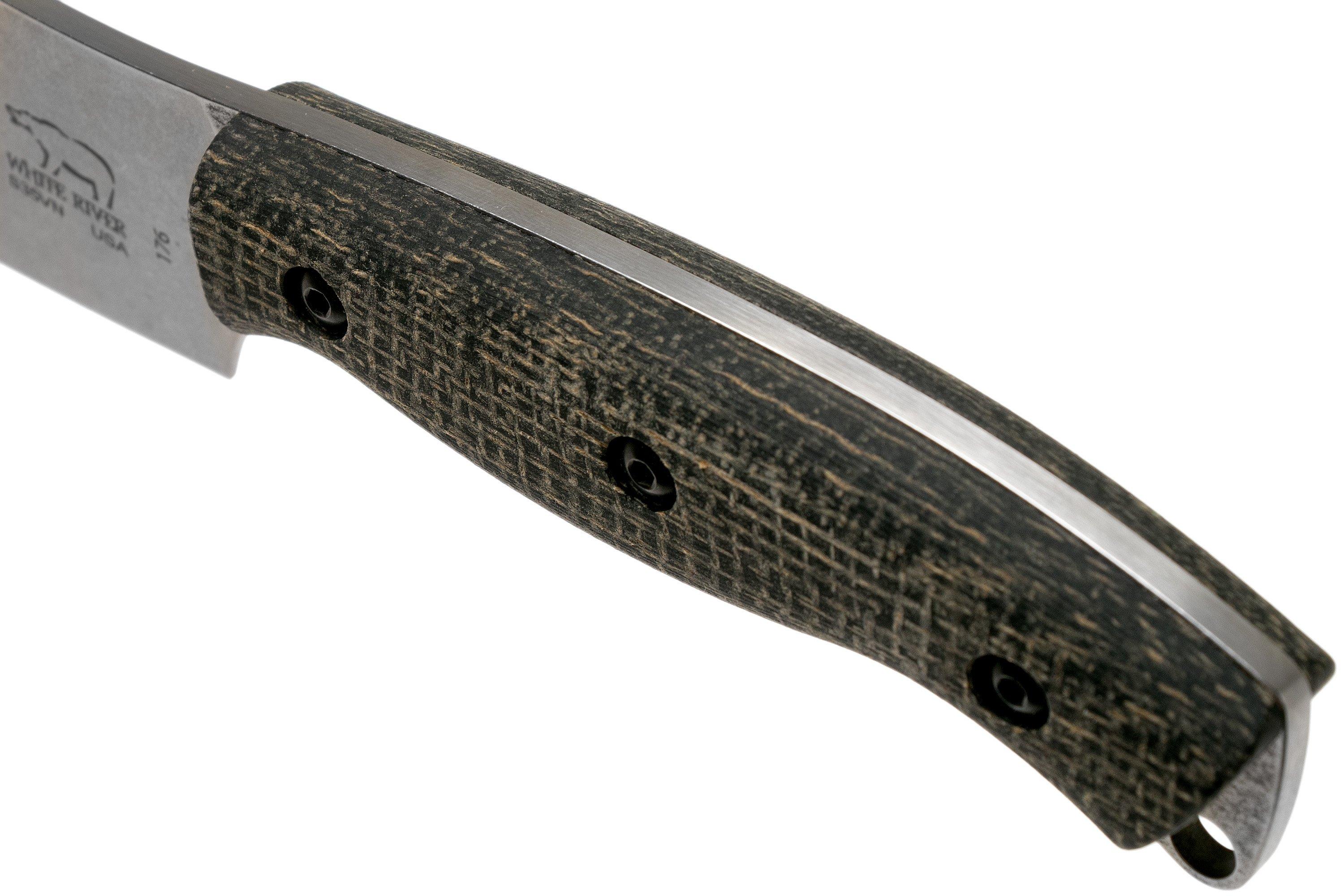 White River Knives Camp Cleaver Black Burlap Micarta camping knife ...