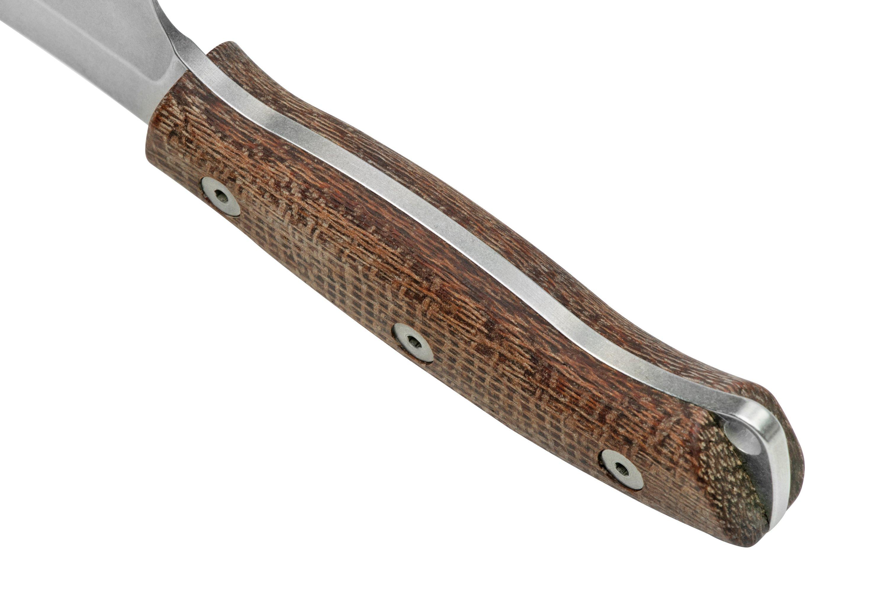 White River Camp Cleaver WRCC55-BNA Natural Burlap Micarta, camping ...