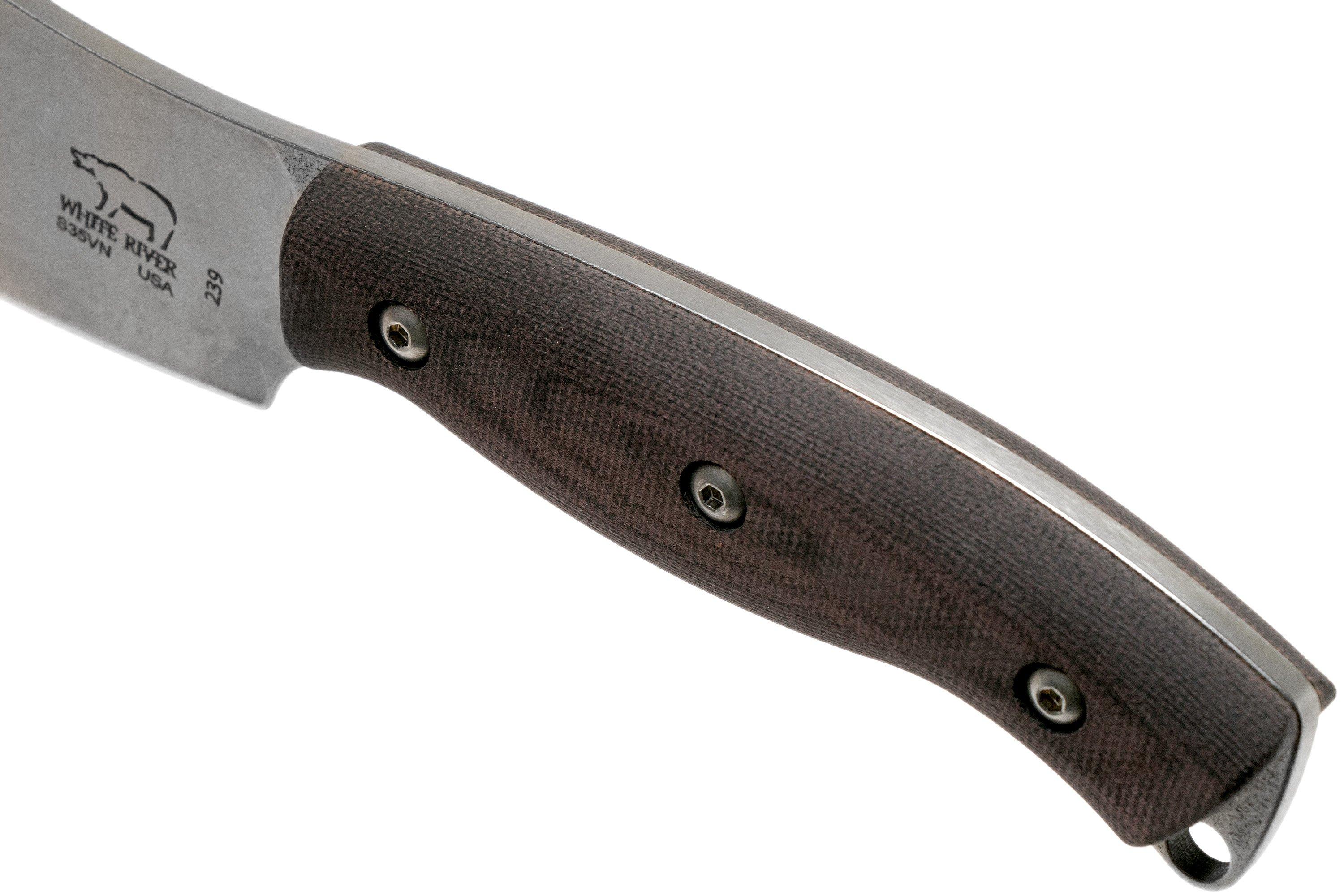 White River Knives Camp Cleaver Black Canvas Micarta camping knife ...