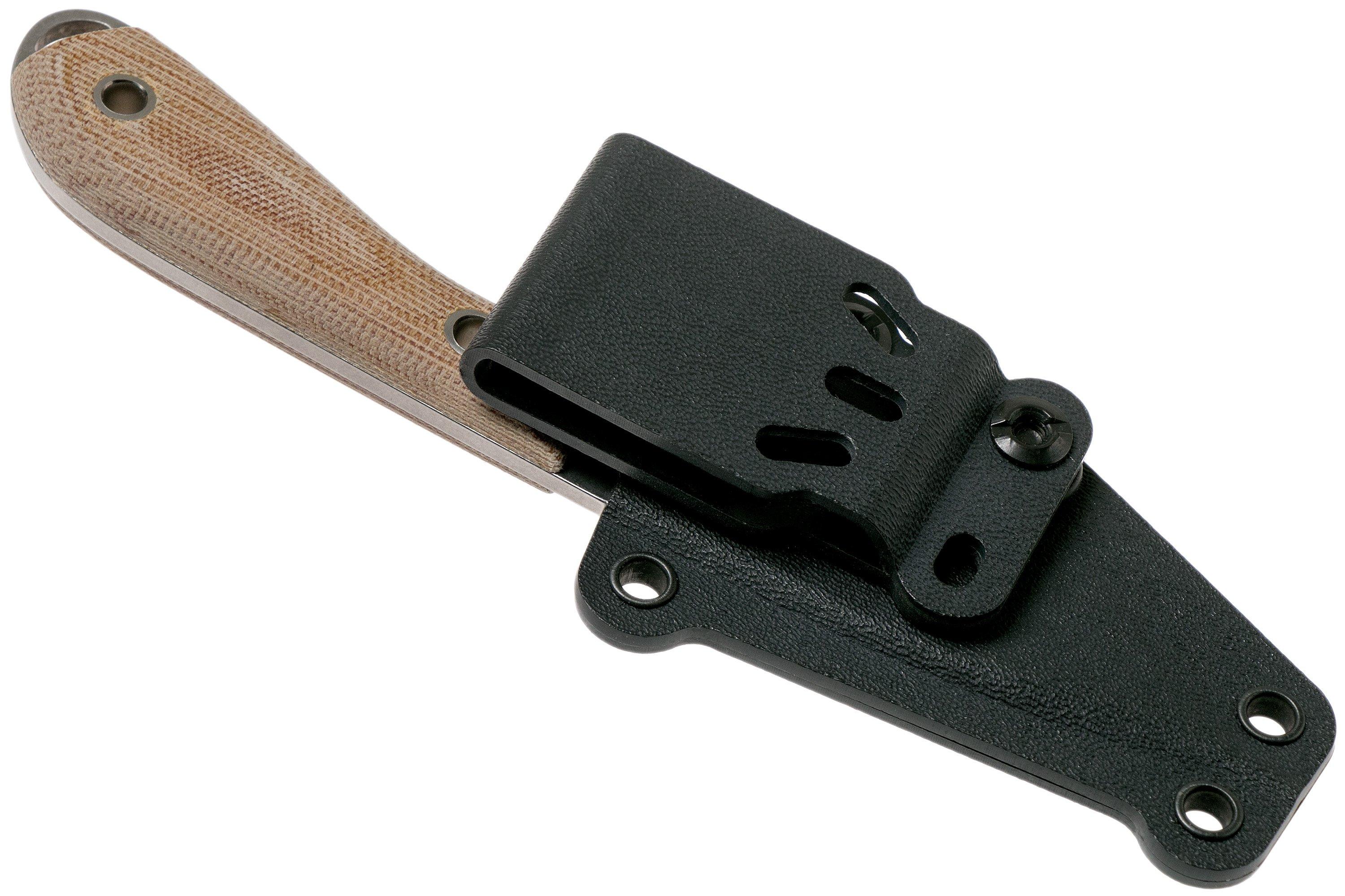 White River Knives M1 Natural Canvas Micarta fixed knife, Kydex sheath ...