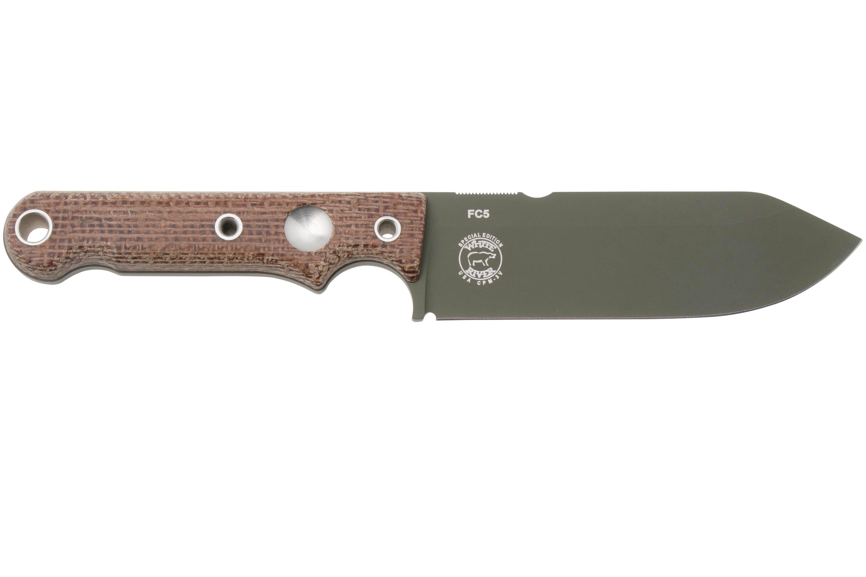 White River Knives Firecraft FC5, WRFC5-3V-BNA-CDG, OD Cerakote CPM3V ...