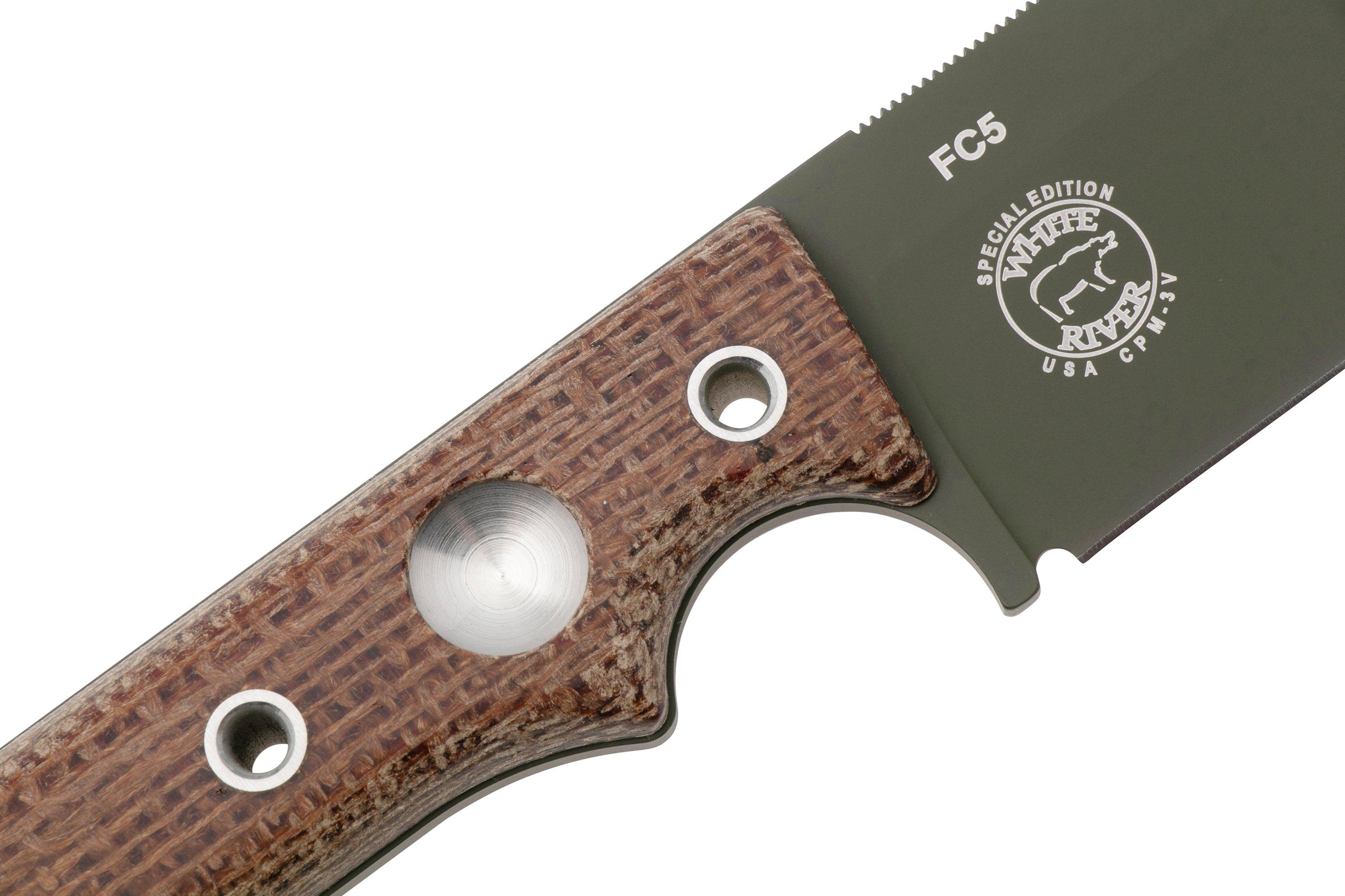 White River Knives Firecraft FC5, WRFC5-3V-BNA-CDG, OD Cerakote CPM3V ...