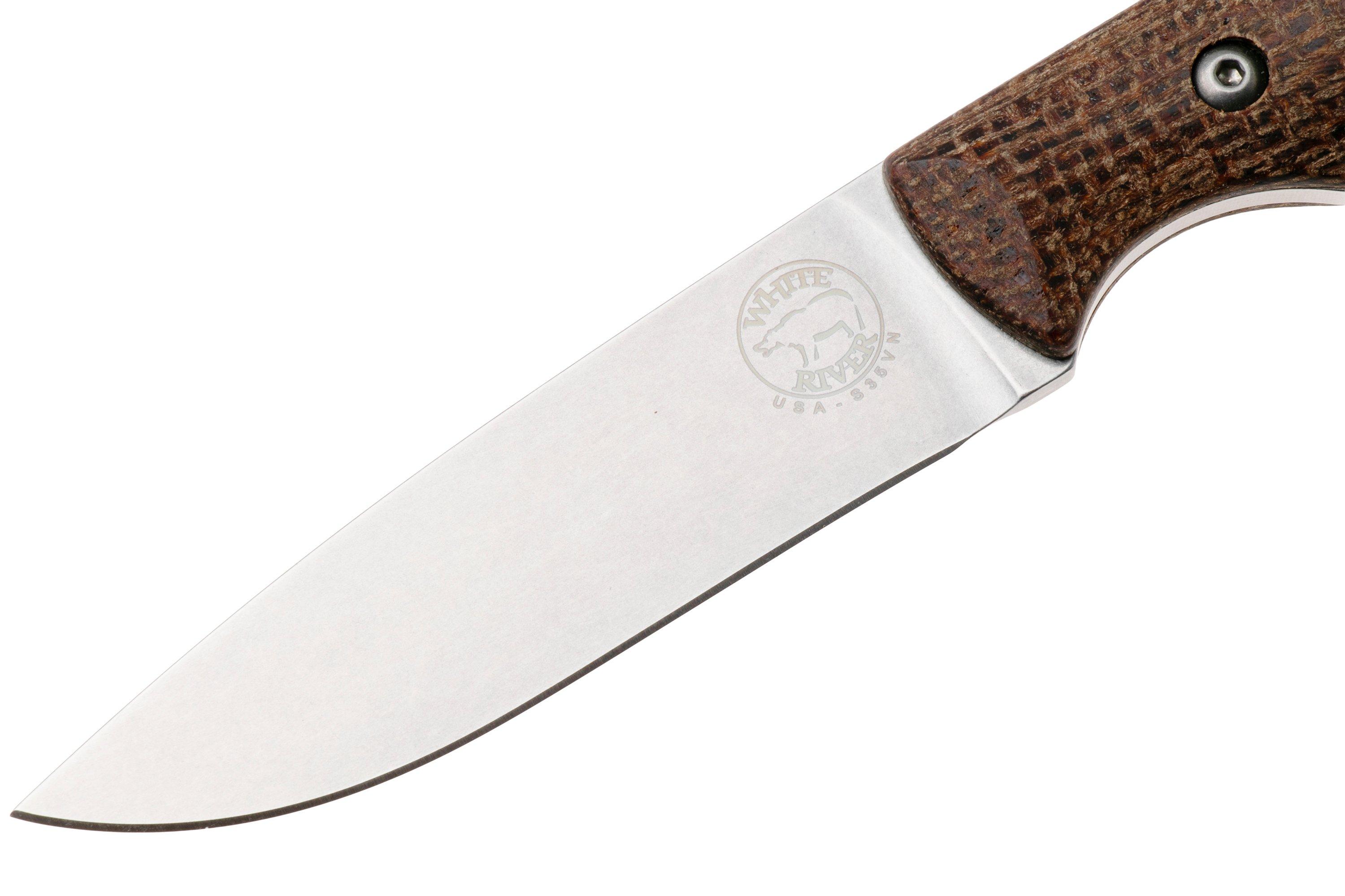 White River Knives Hunter Natural Burlap Micarta hunting knife, Owen ...