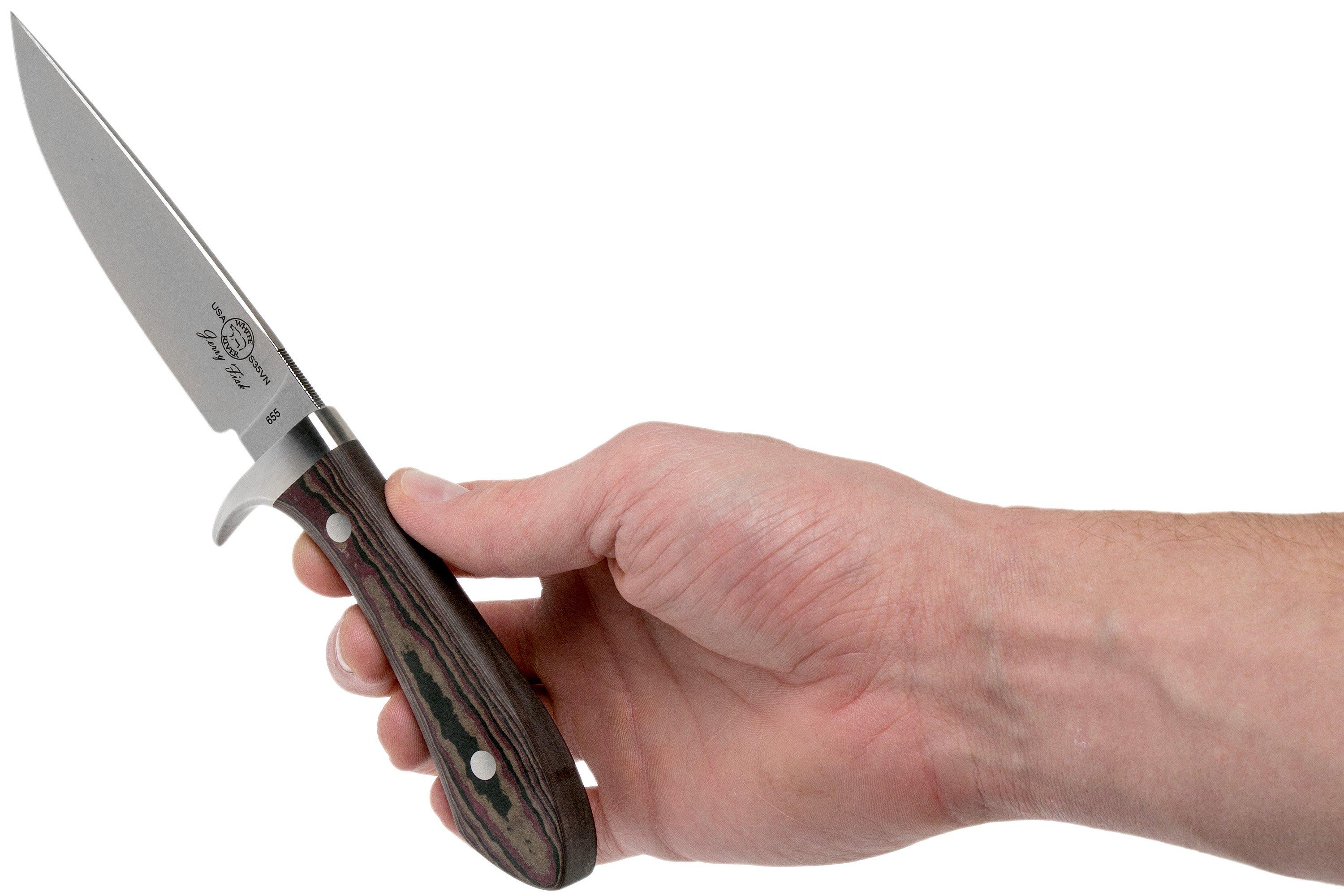 White River Knives Sendero Classic hunting knife Black Red Richlite ...