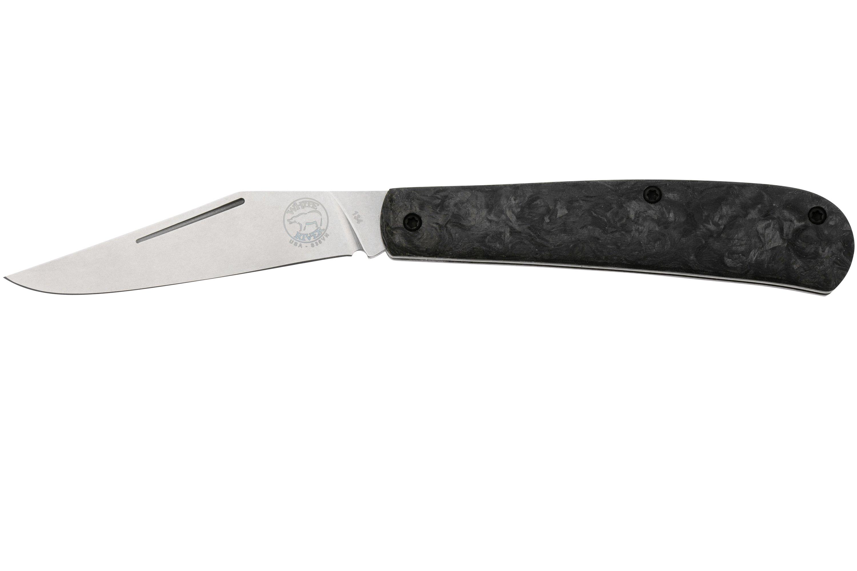 White River Knives Trailhead Trapper WRTHT-CFB, S35VN, Carbon Fiber ...
