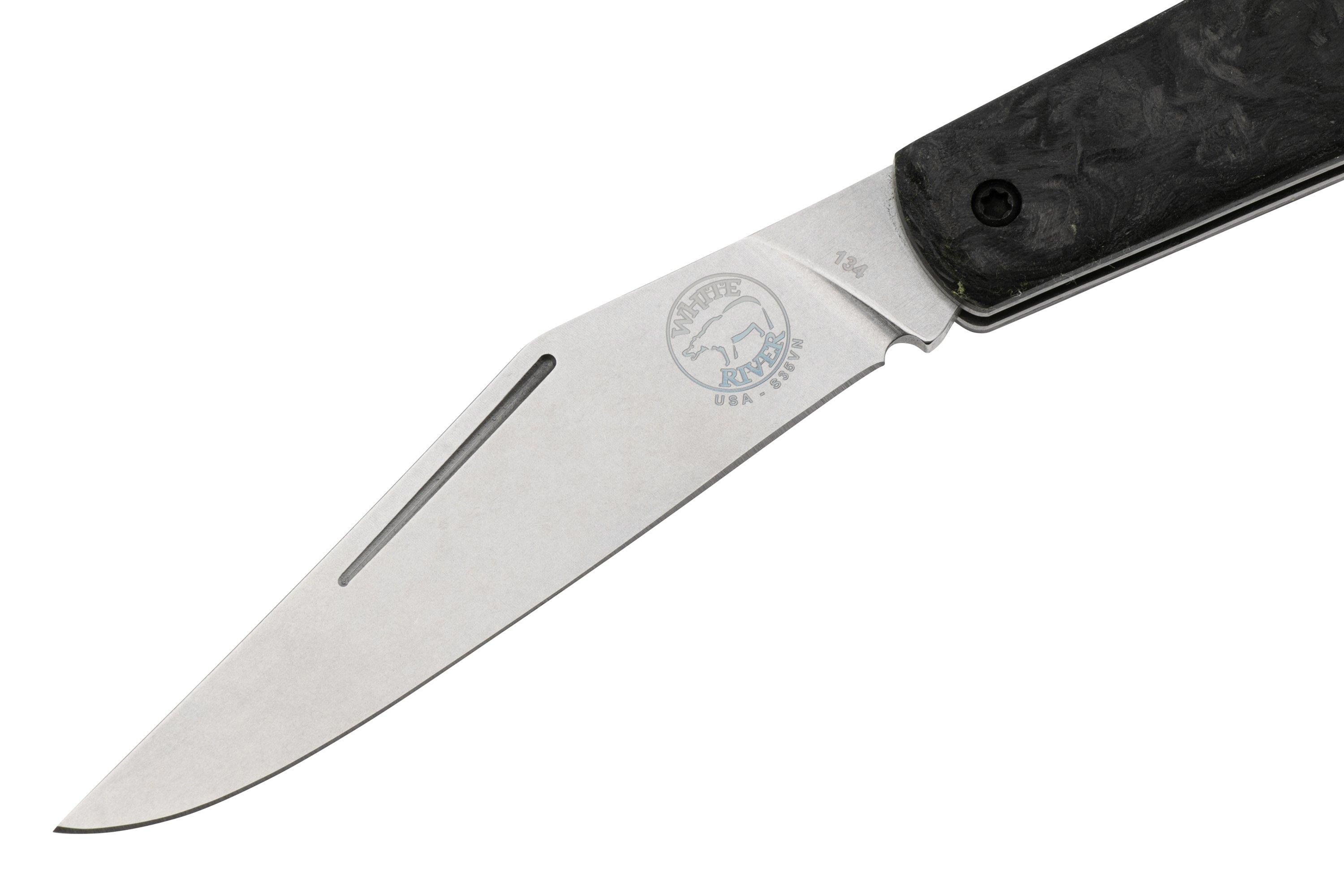 White River Knives Trailhead Trapper WRTHT-CFB, S35VN, Carbon Fiber ...