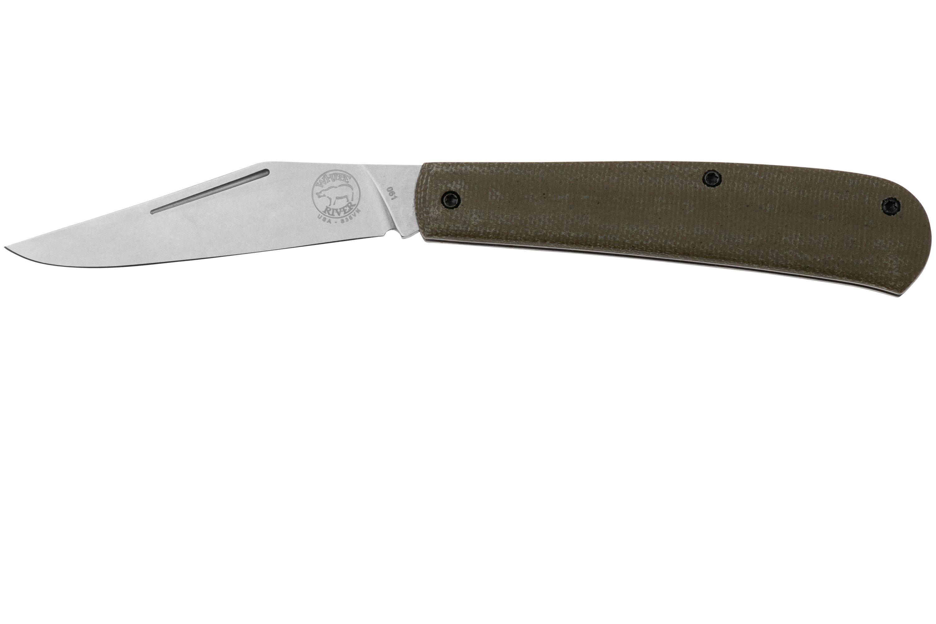 White River Knives Trailhead Trapper THT-MOD S35VN, Olive Drab Micarta ...