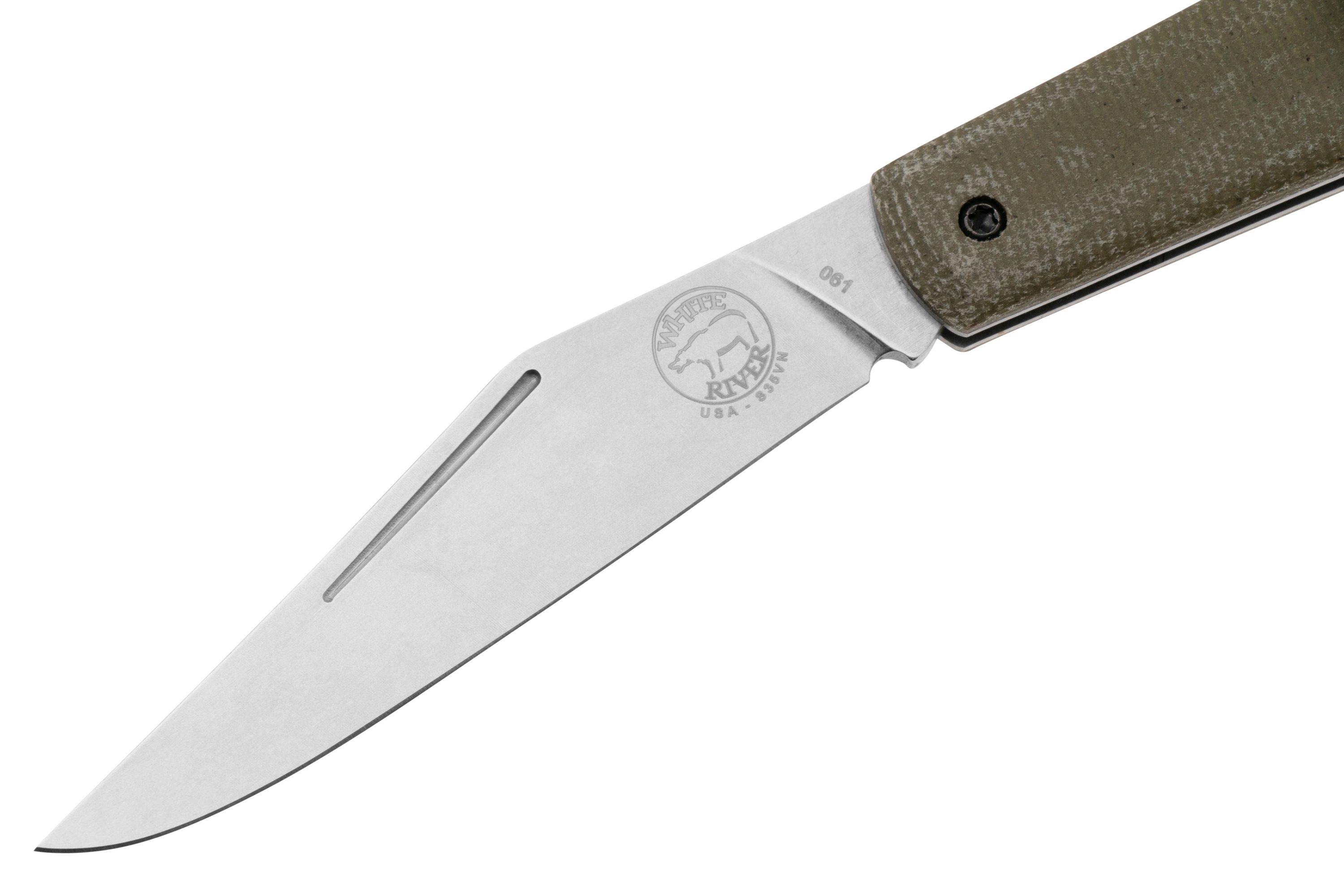 White River Knives Trailhead Trapper THT-MOD S35VN, Olive Drab Micarta ...